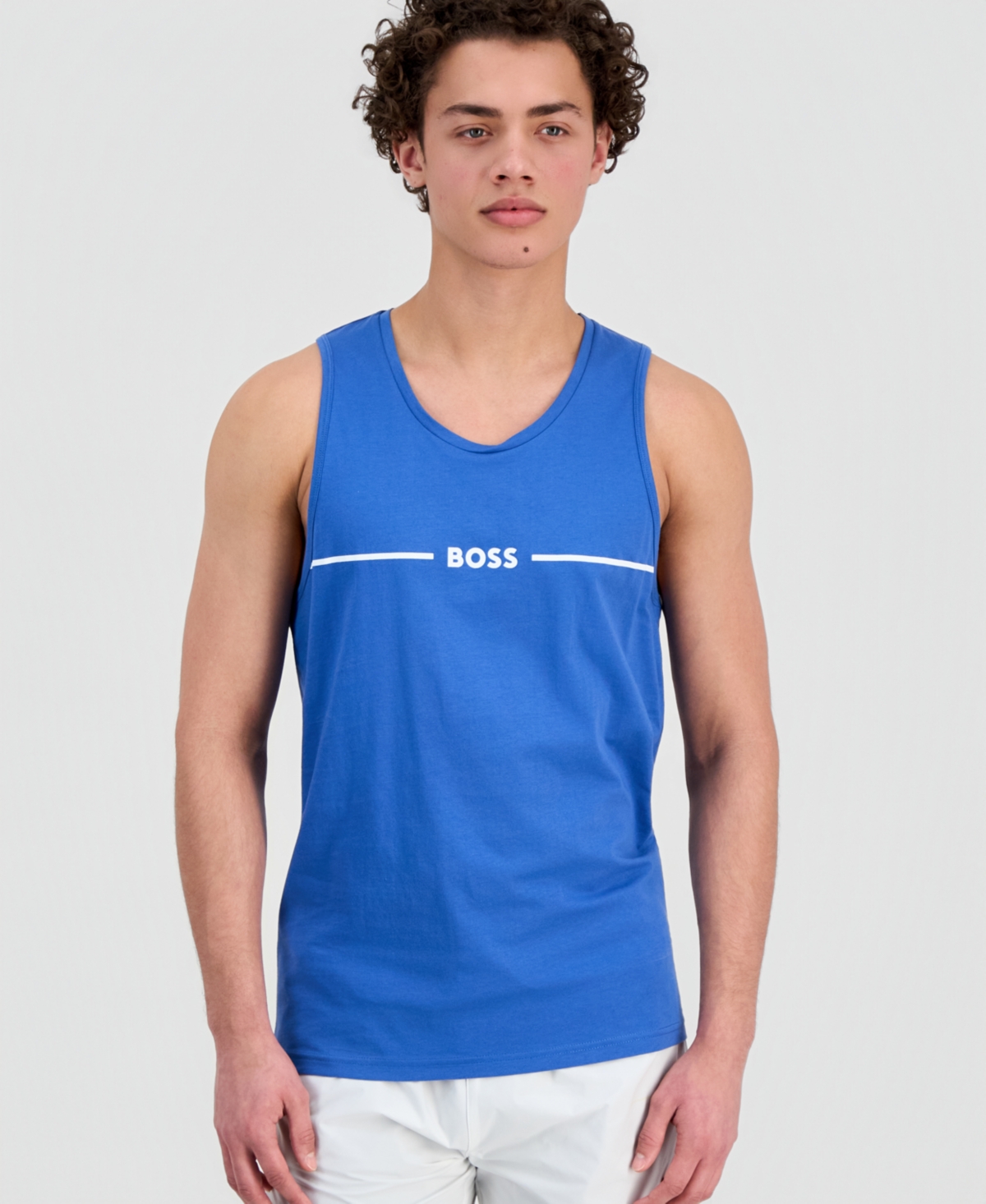 Click here for Boss by Hugo Boss Mens Logo Tank Top - Blue prices