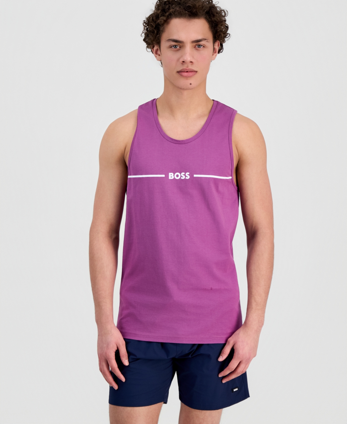 Click here for Boss by Hugo Boss Mens Logo Tank Top - Pink prices