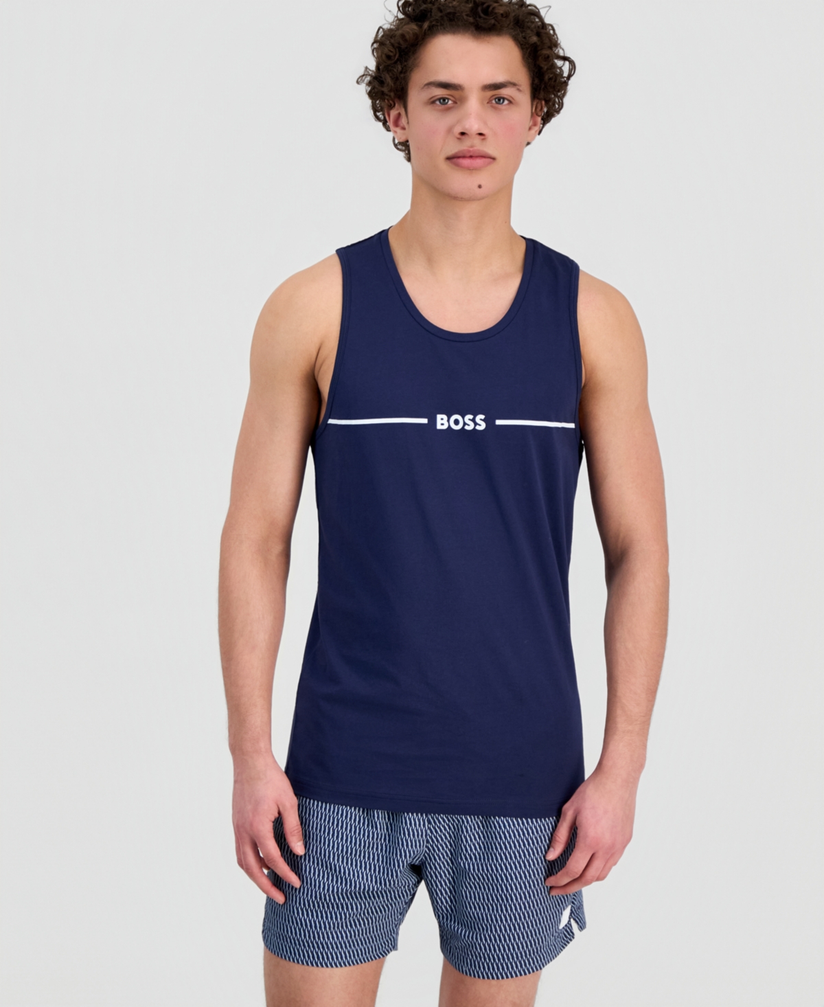 Click here for Boss by Hugo Boss Mens Logo Tank Top - Navy prices