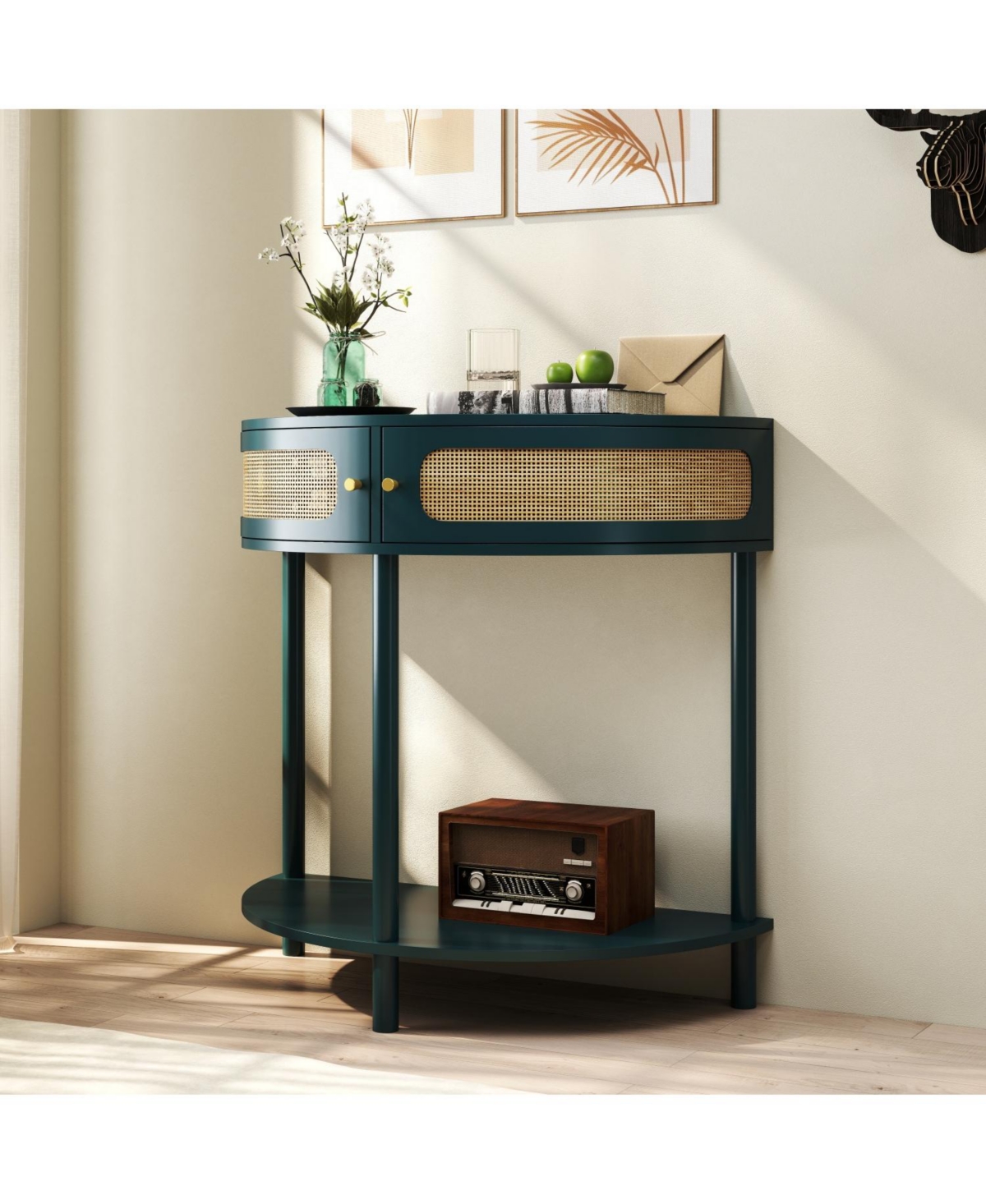 Click here for Streamdale Furniture Rattan Door Half Moon End Tab... prices