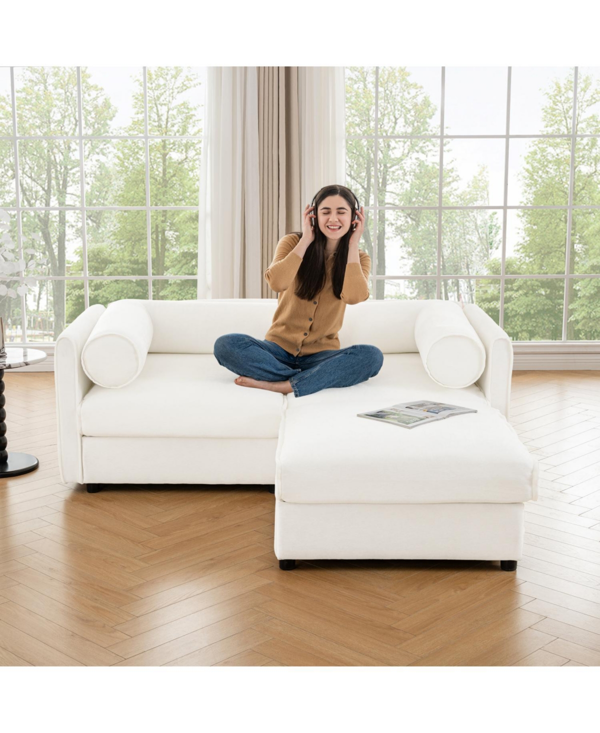 Click here for Streamdale Furniture White Chenille 2-Seater Sofa... prices