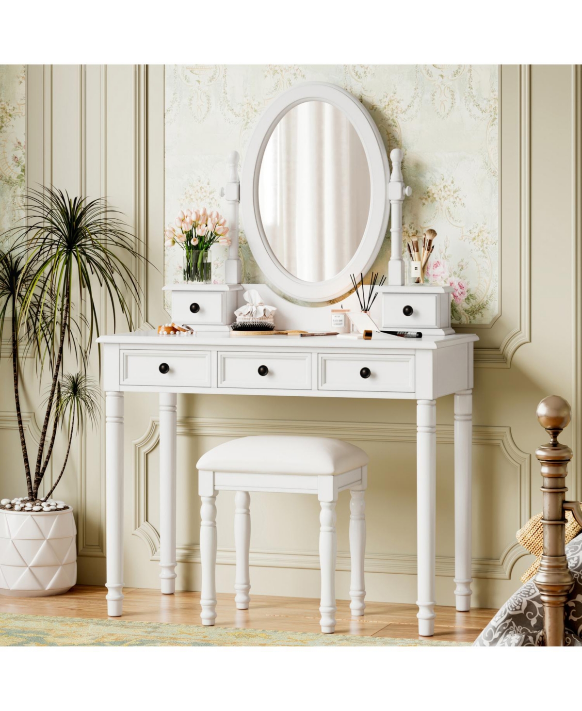 Click here for Streamdale Vanity Desk with Adjustable Mirror  Cus... prices