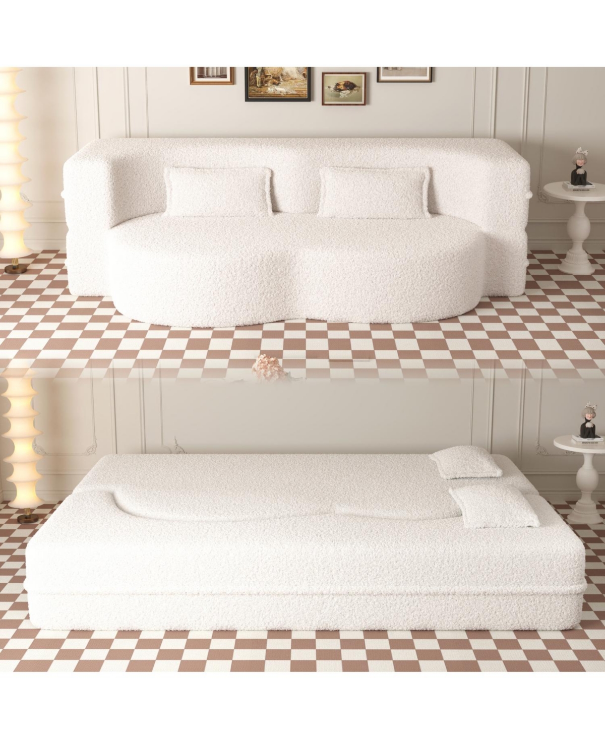 Click here for Streamdale Furniture Convertible Teddy Fabric Foam... prices