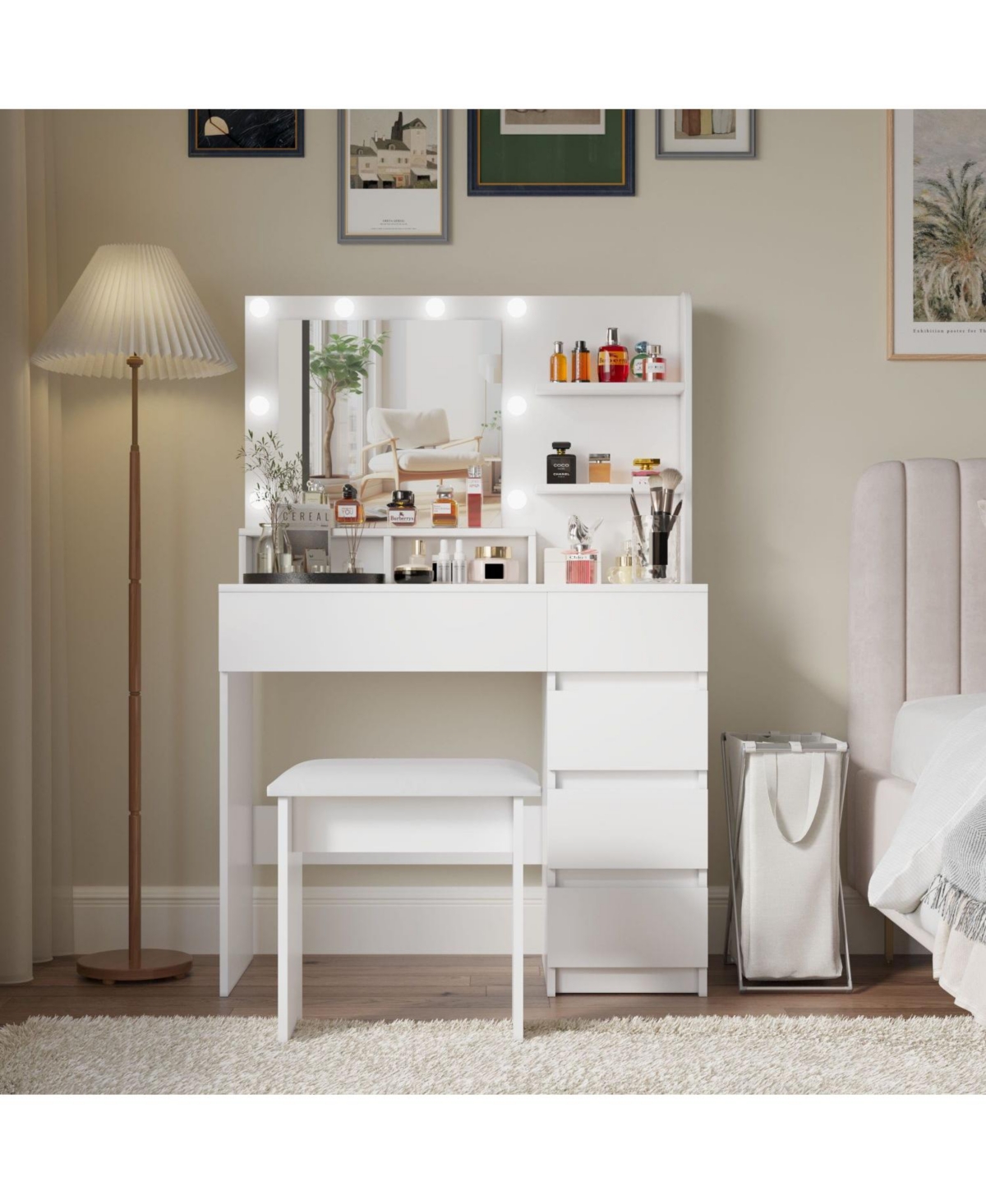Click here for Streamdale Furniture Vanity Desk with Mirror  Stor... prices