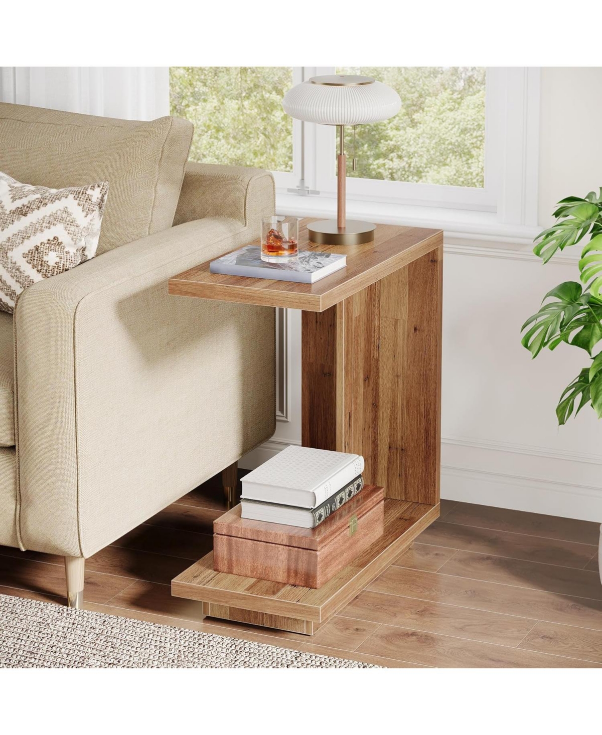 Click here for Tribesigns C-Shaped Side Table  2-Tier Narrow End... prices