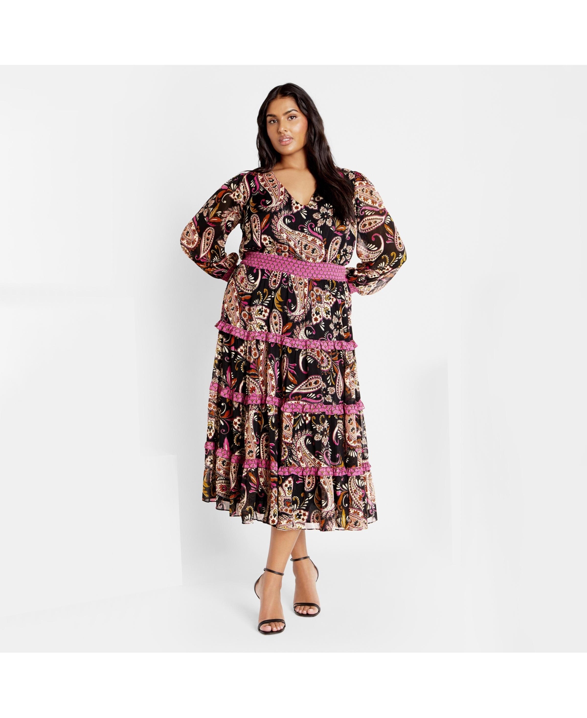 Click here for City Chic Plus Size Gwendolyn Print Dress - Paisle... prices
