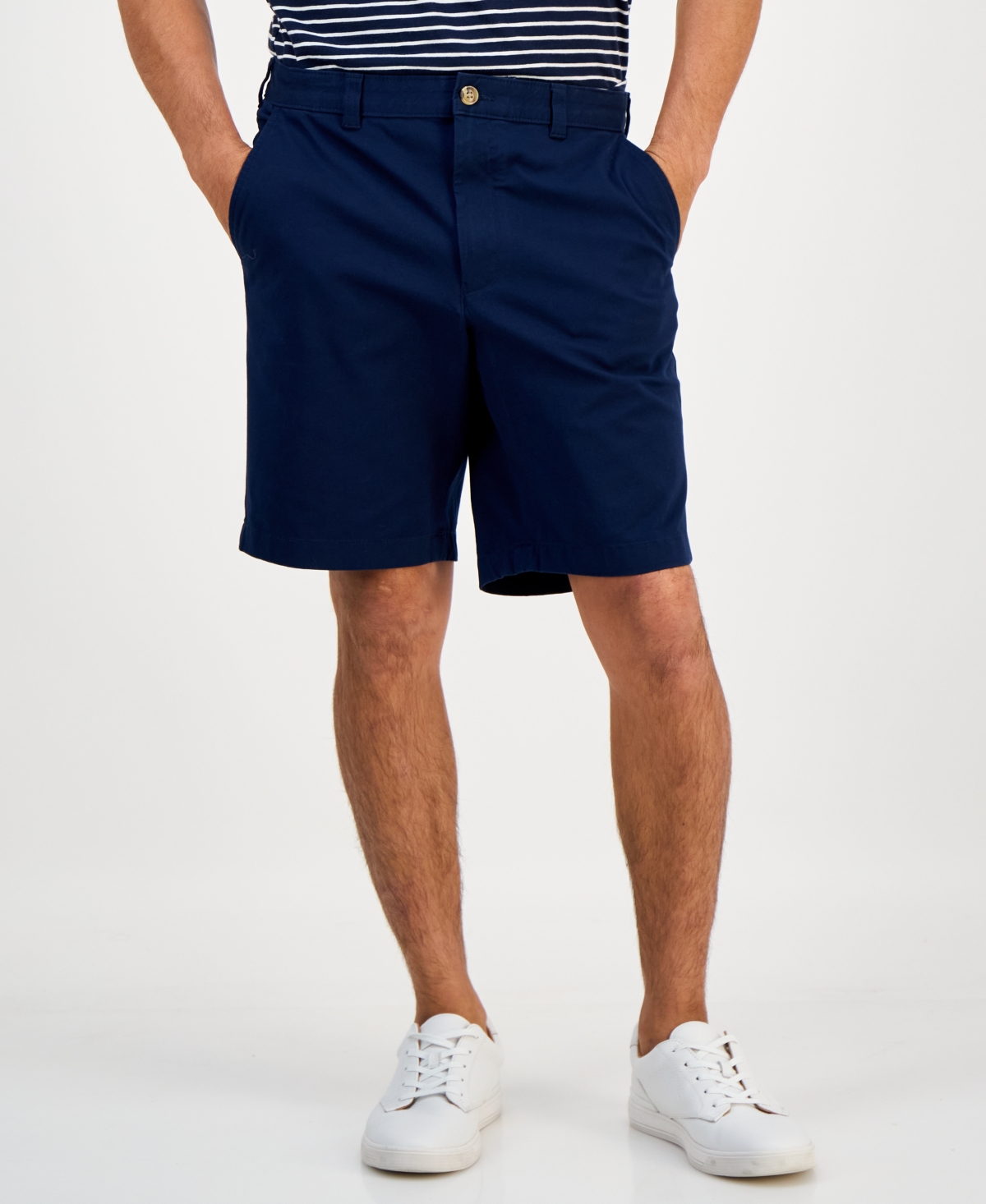 Club Room Mens Regular-Fit 9 4-Way Stretch Shorts  Created for Macys - Dark Blue
