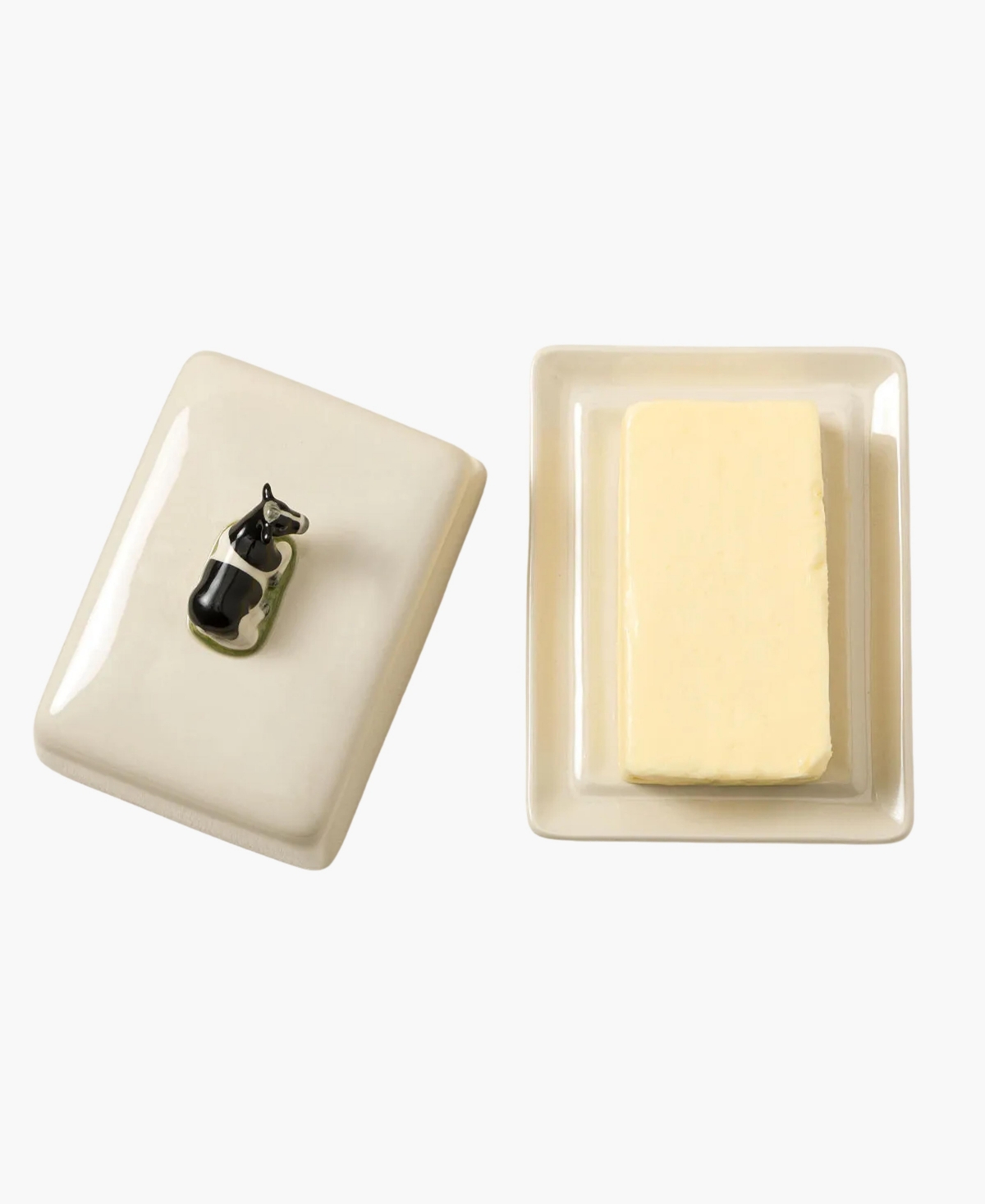 Click here for Uncommon Goods Cow Stoneware Covered Butter Dish -... prices