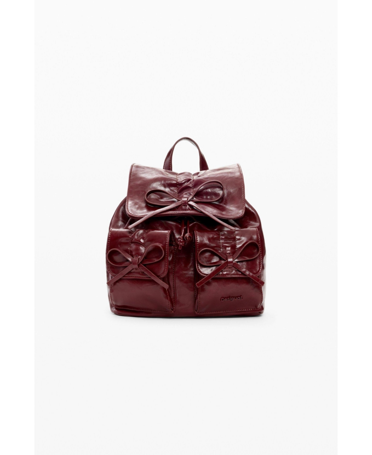 Click here for Desigual Womens Small shiny backpack with bow - Bu... prices