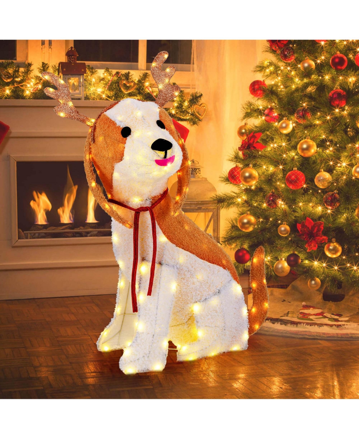 Click here for Costway Lighted Christmas Dog with Led Lights 4 Gr... prices