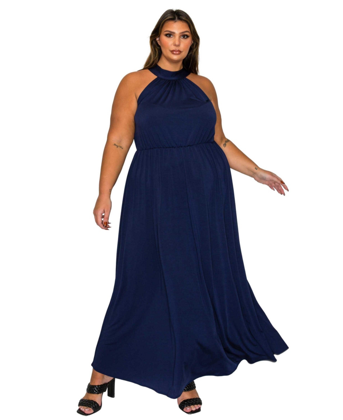 Click here for L I V D Womens Plus Size Cassia Halter Neck Dress... prices