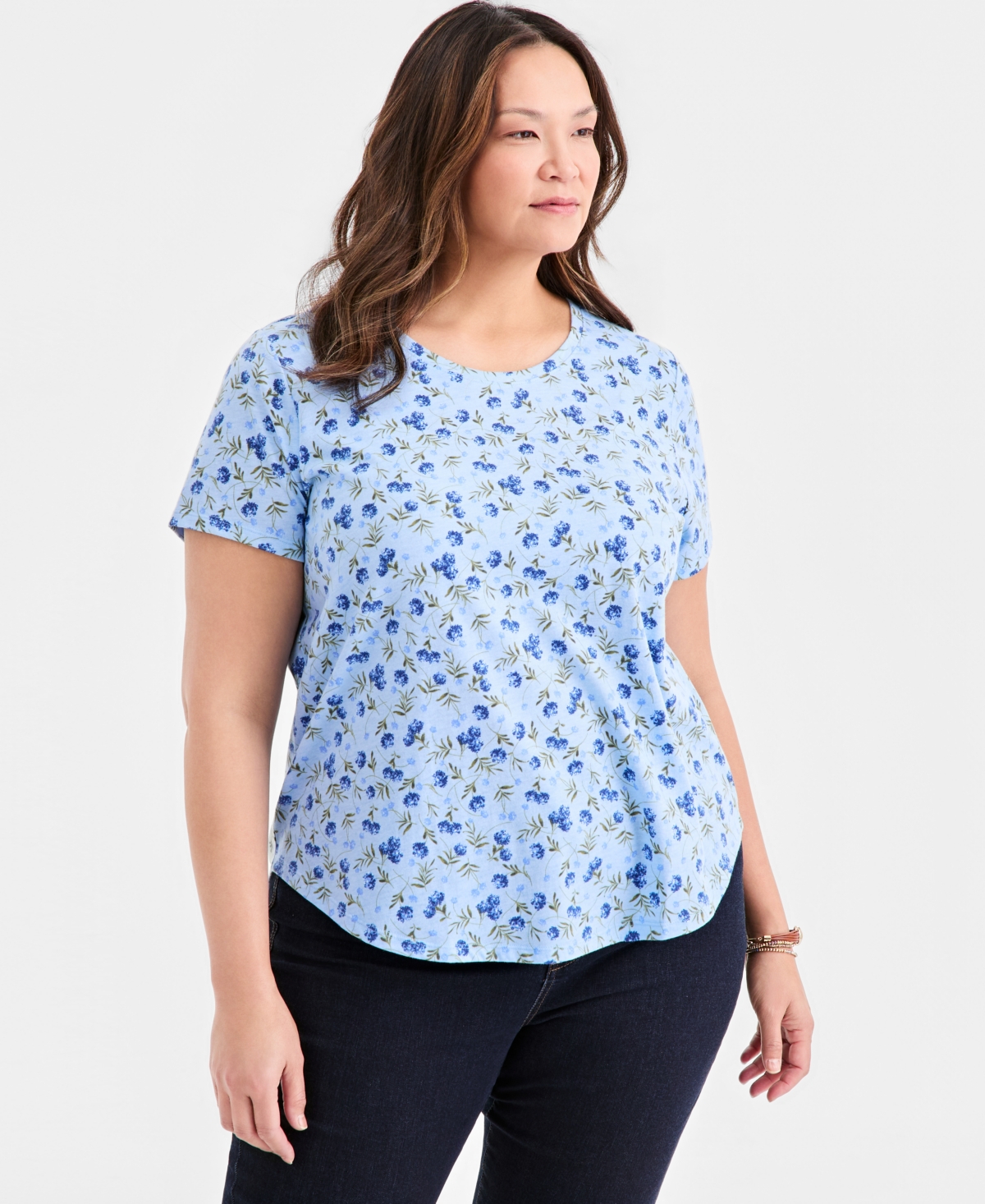 Click here for Style & Co Plus Size Perfect Crewneck Short-Sleeve... prices