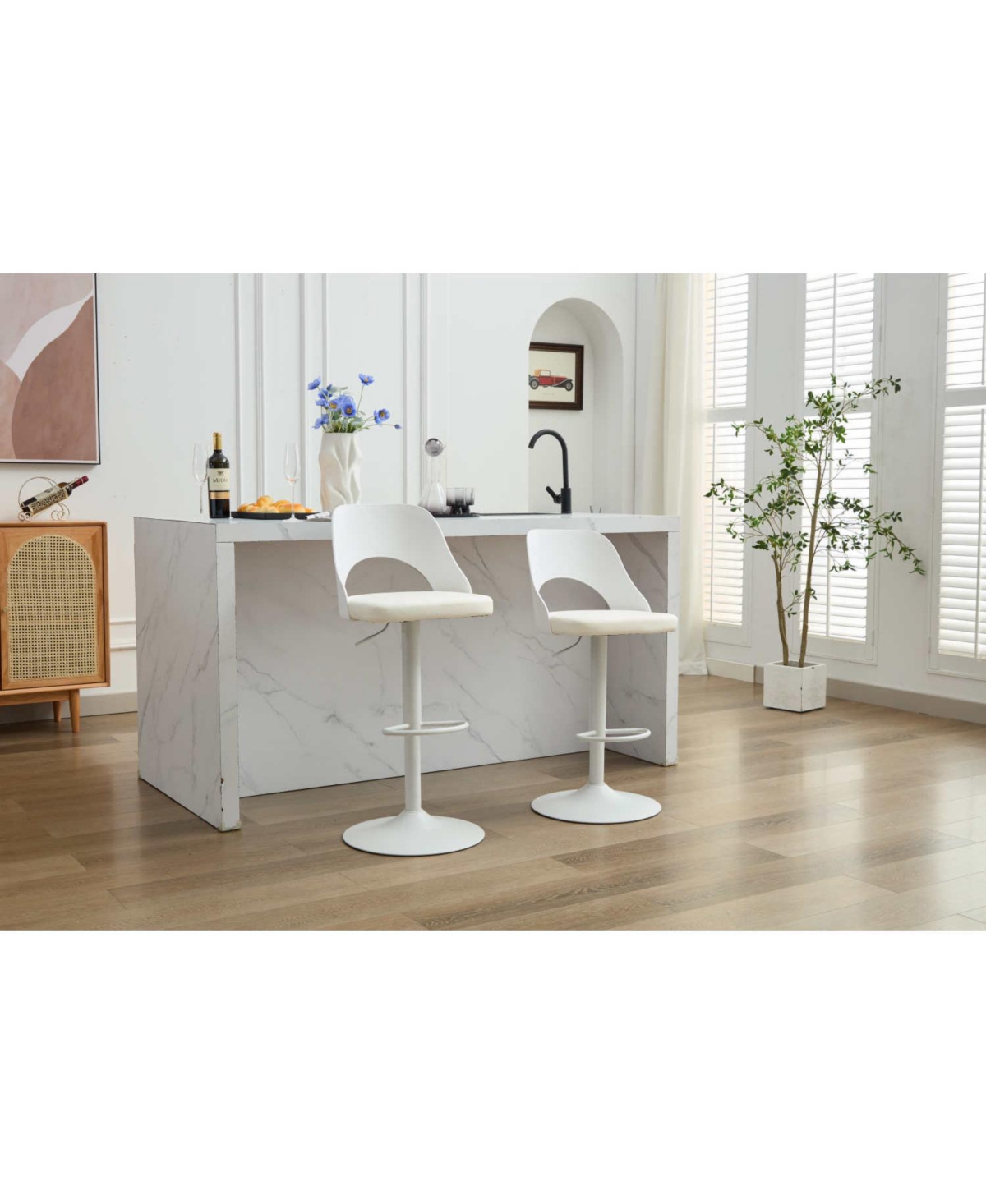Click here for Streamdale Furniture Modern White Pu Bar Stools (S... prices