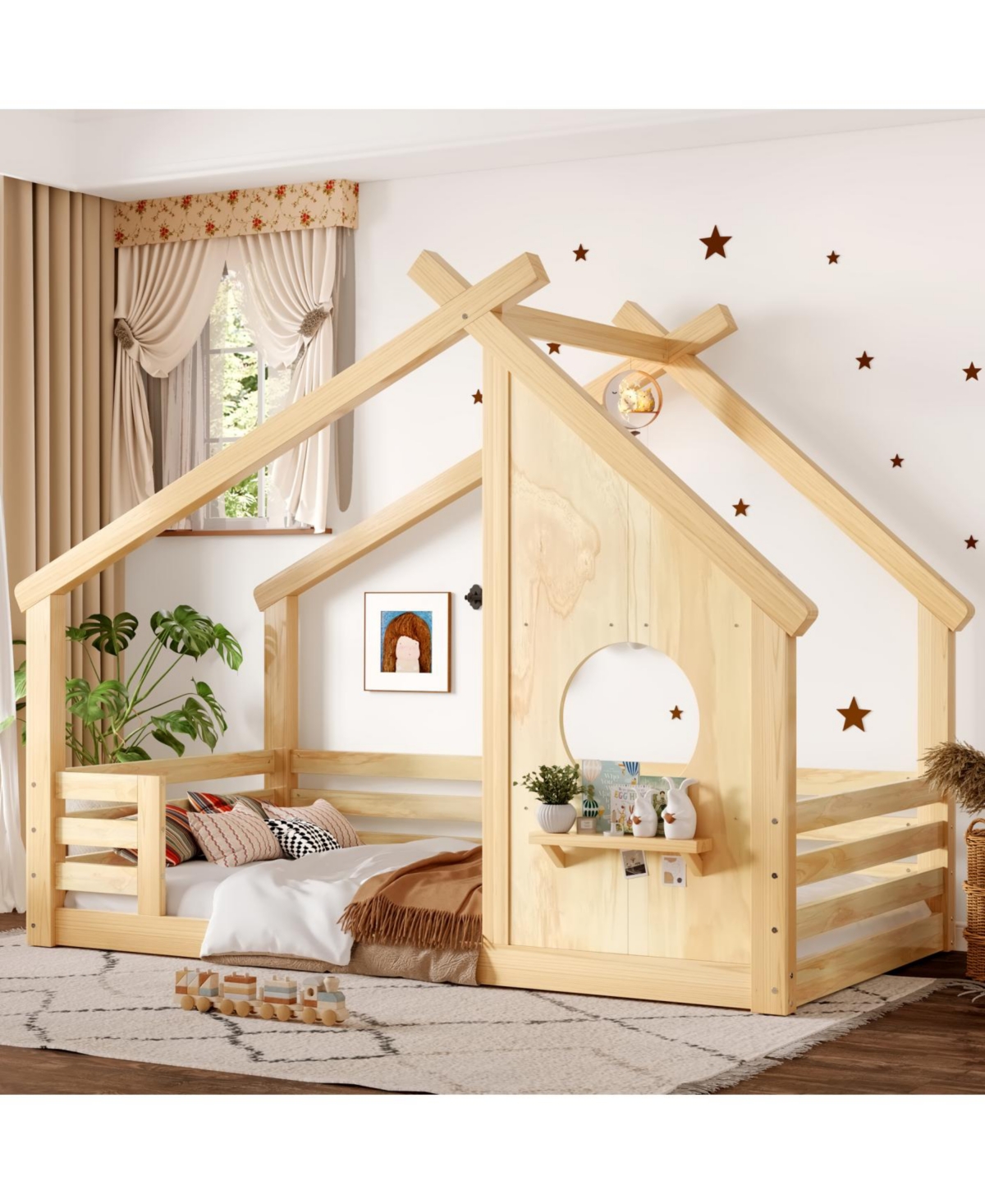 Click here for Streamdale Furniture Twin House Floor Bed with Win... prices