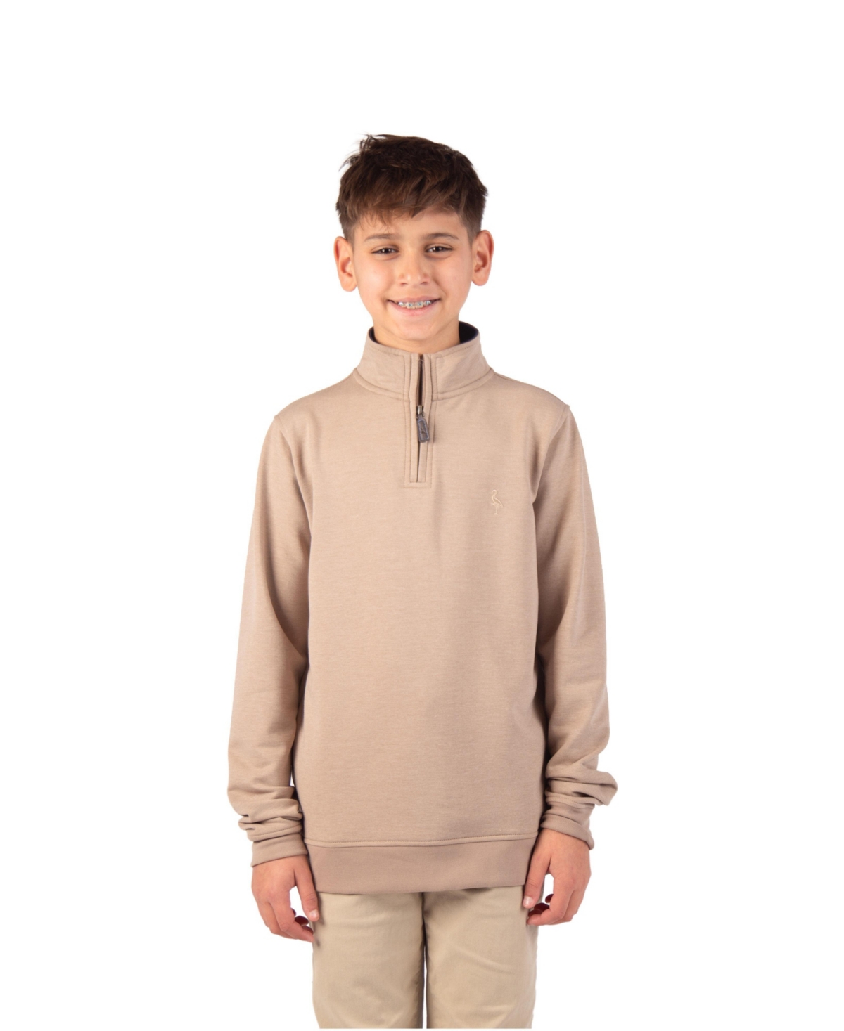 Click here for Tailorbyrd Boys Fleece Quarter Zip - Camel prices