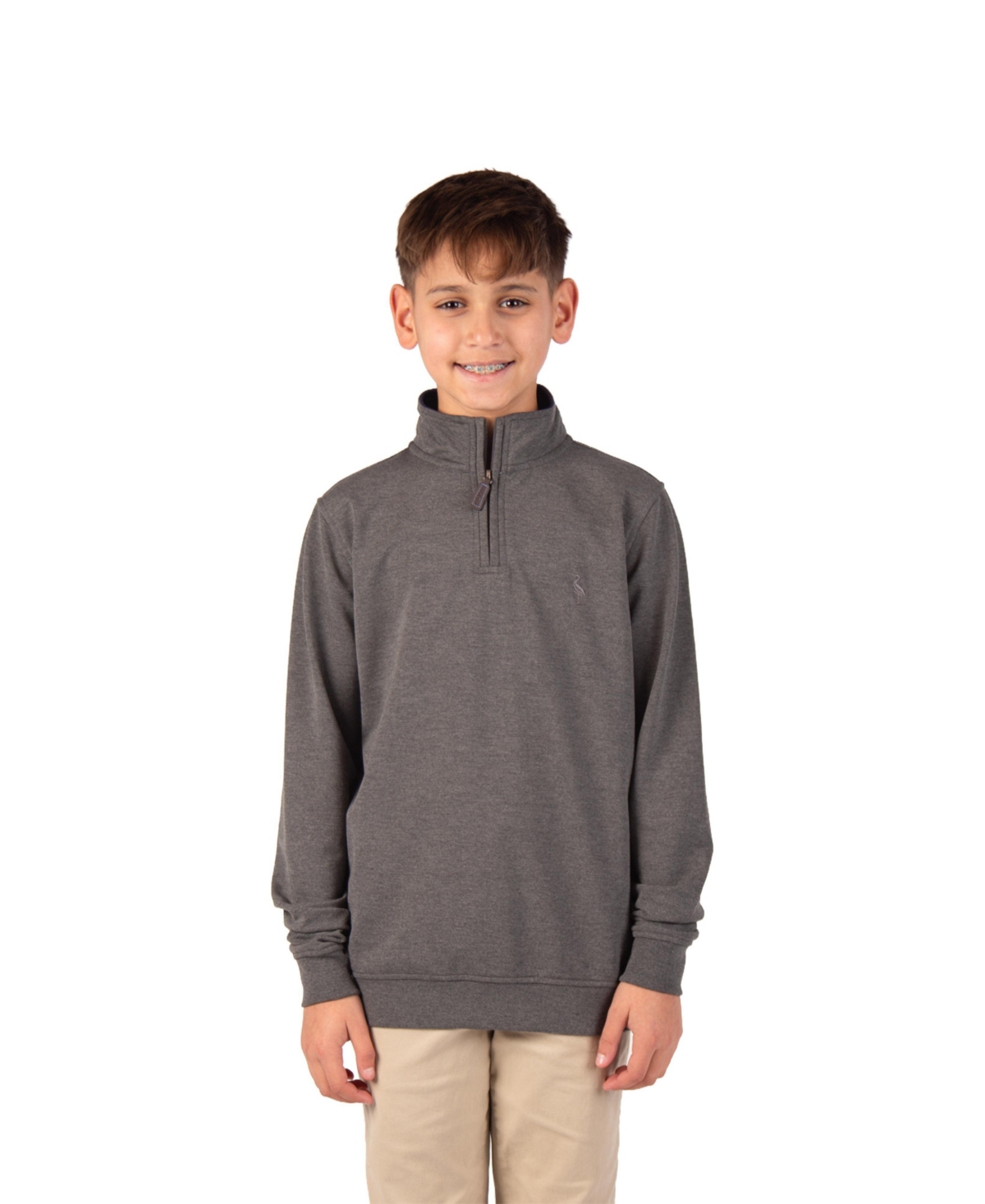 Click here for Tailorbyrd Boys Fleece Quarter Zip - Charcoal heat... prices