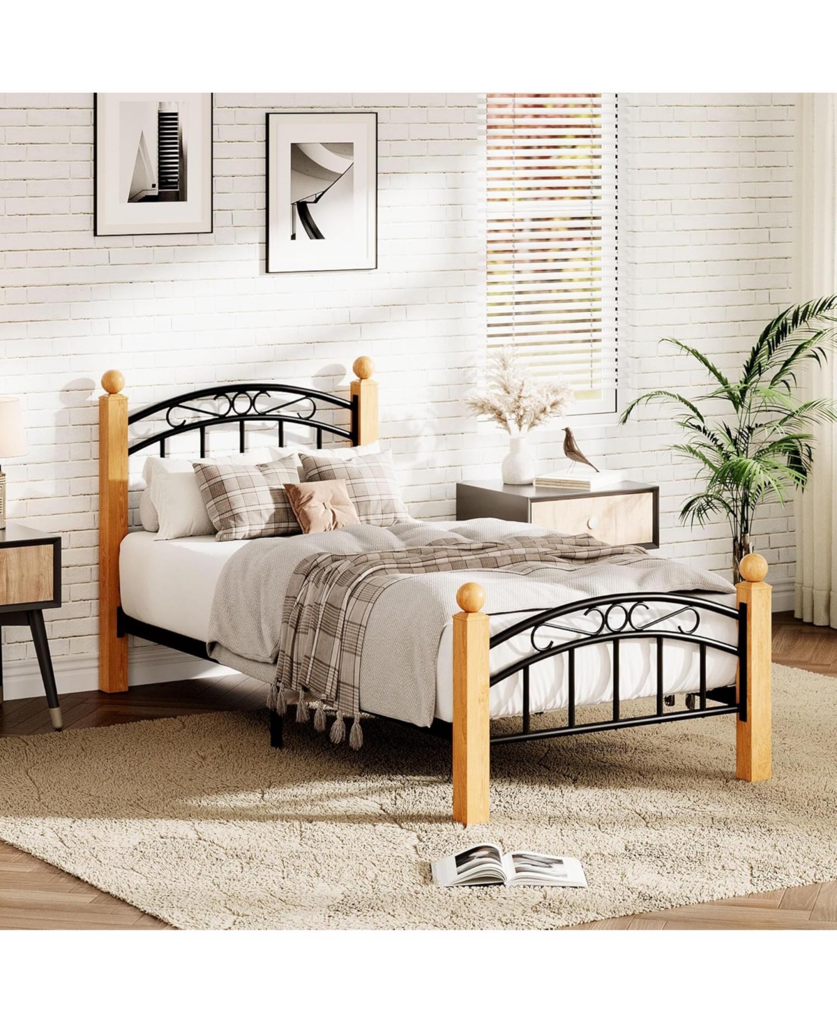 Click here for gaomon Full Metal Bed Frame with Headboard and Foo... prices
