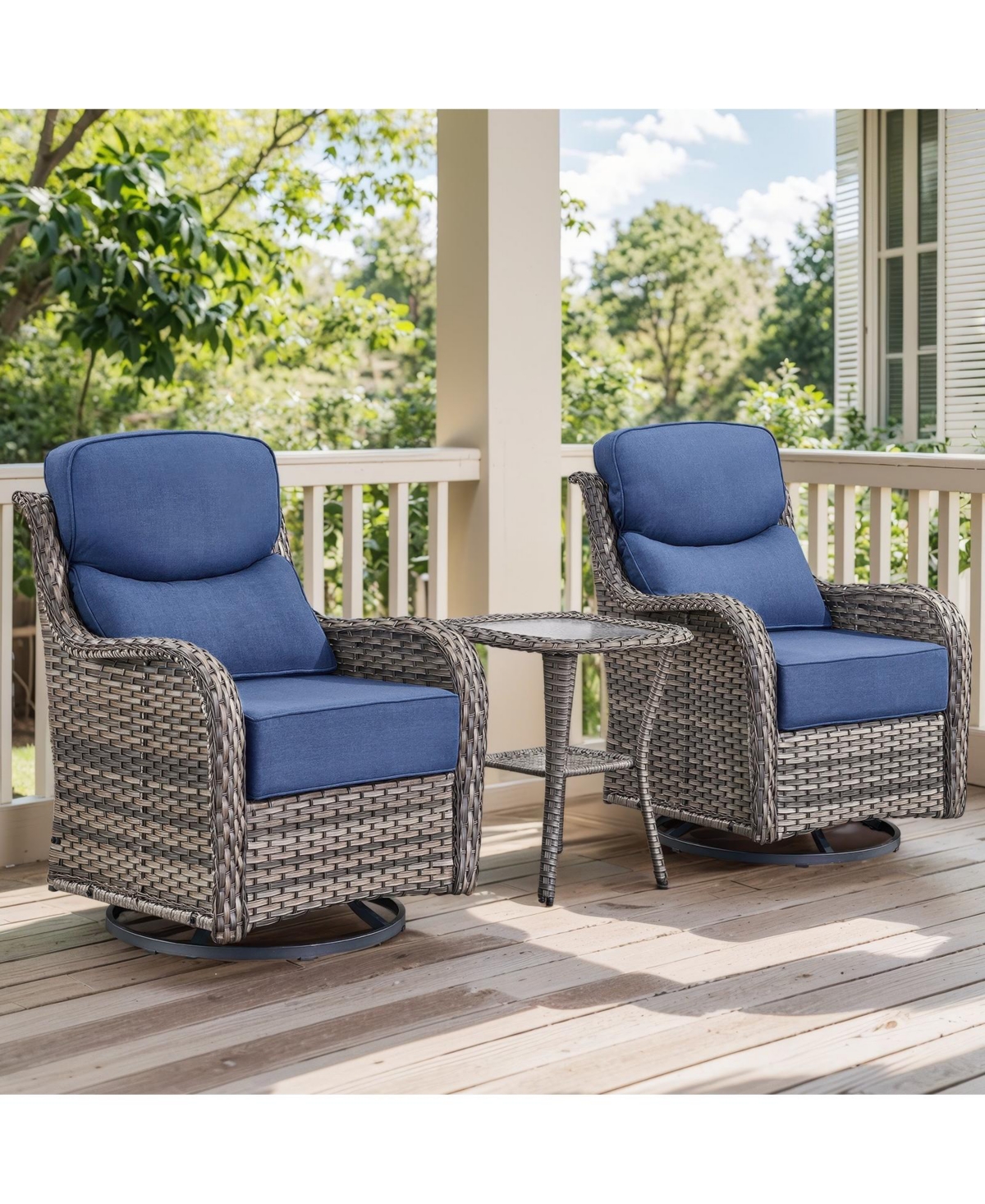 Click here for Gymojoy Crescent Swivel Glider Wicker Patio Conver... prices