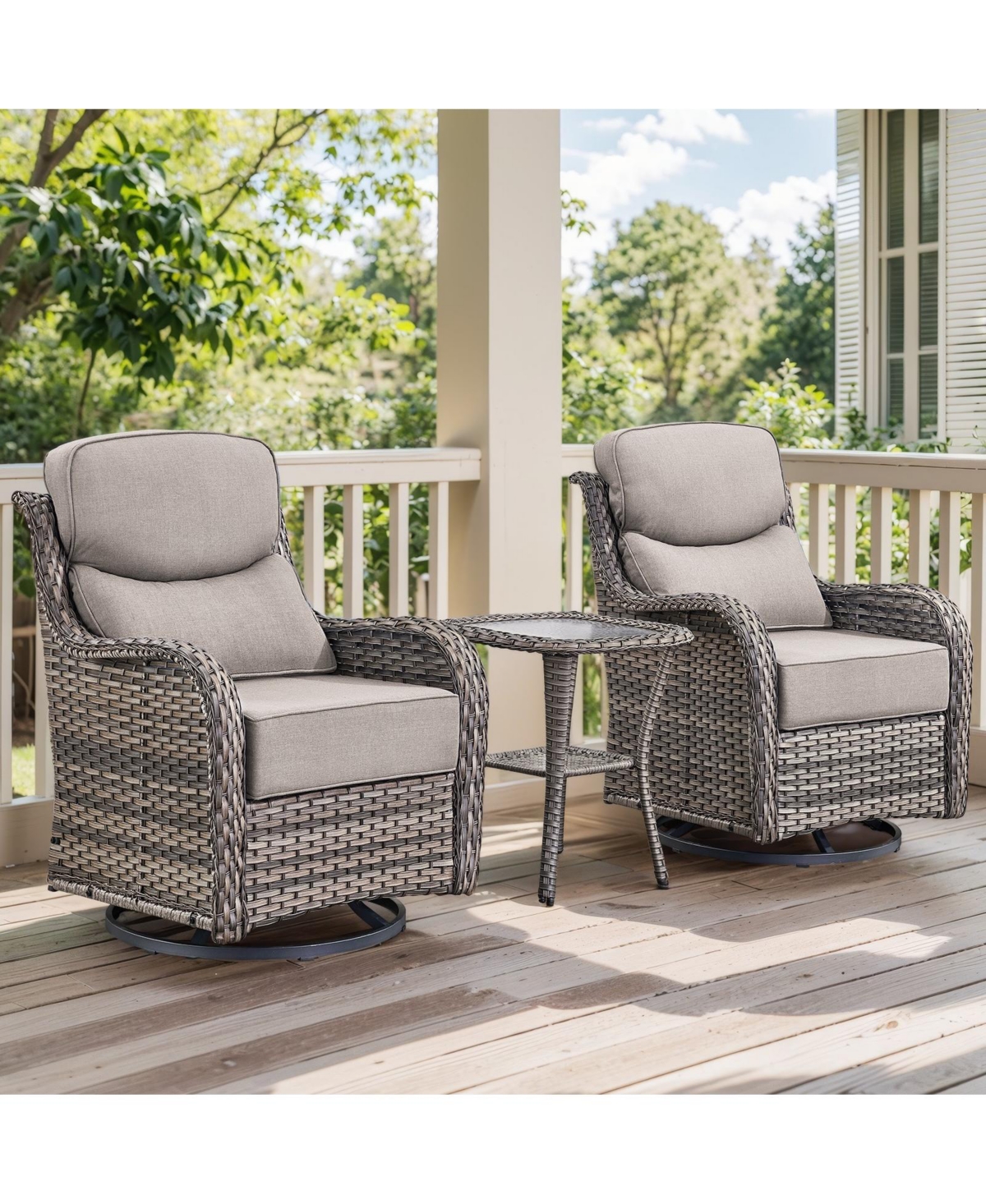 Click here for Gymojoy Crescent Swivel Glider Wicker Patio Conver... prices