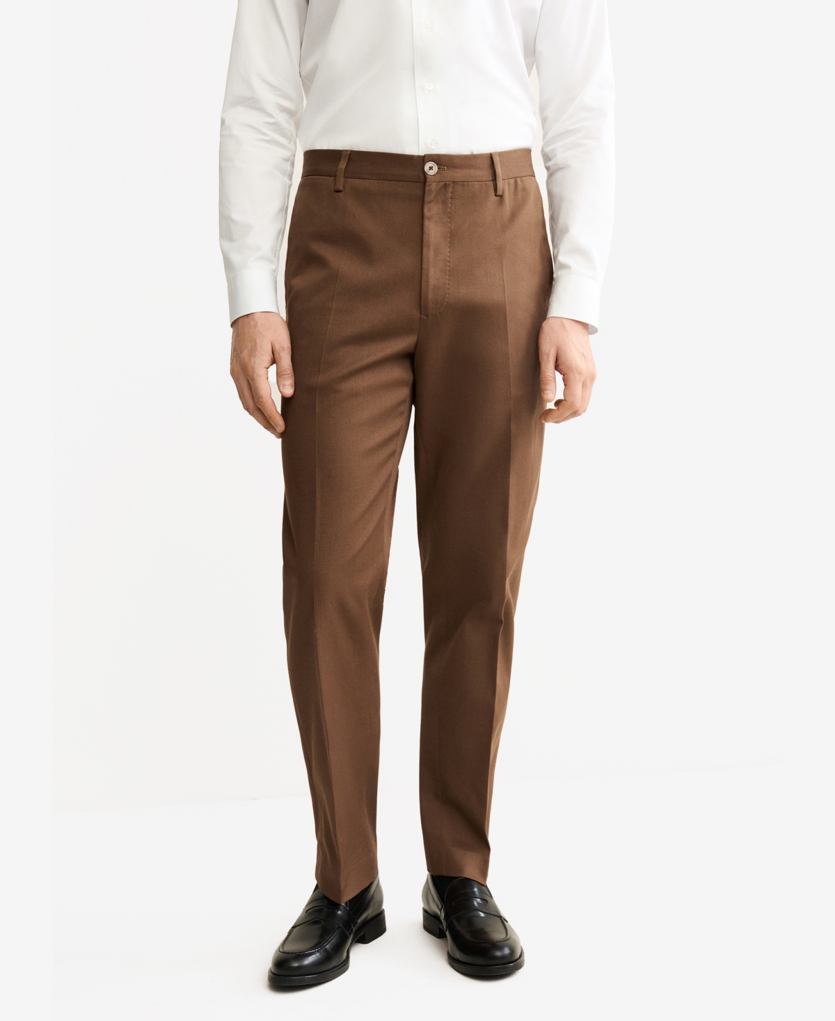 Click here for Mango Mens Regular Fit Pleated Cotton Pants - Oran... prices