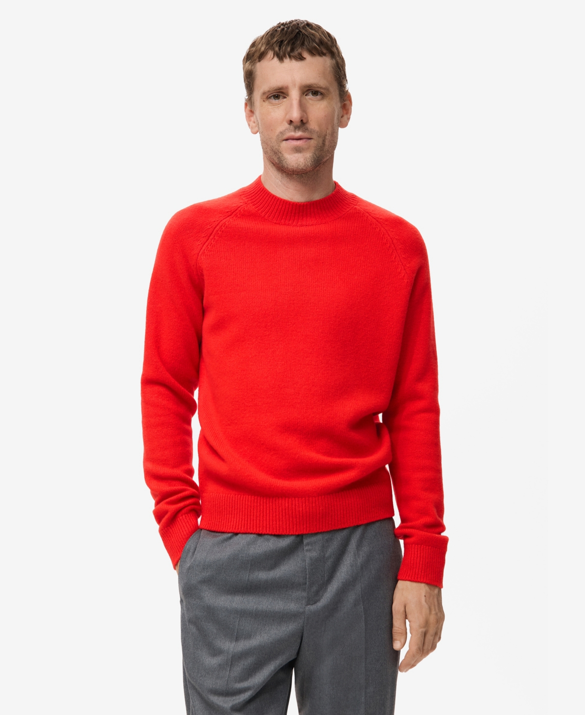 Click here for Mango Mens Italian Wool Knitted Sweater - Red prices