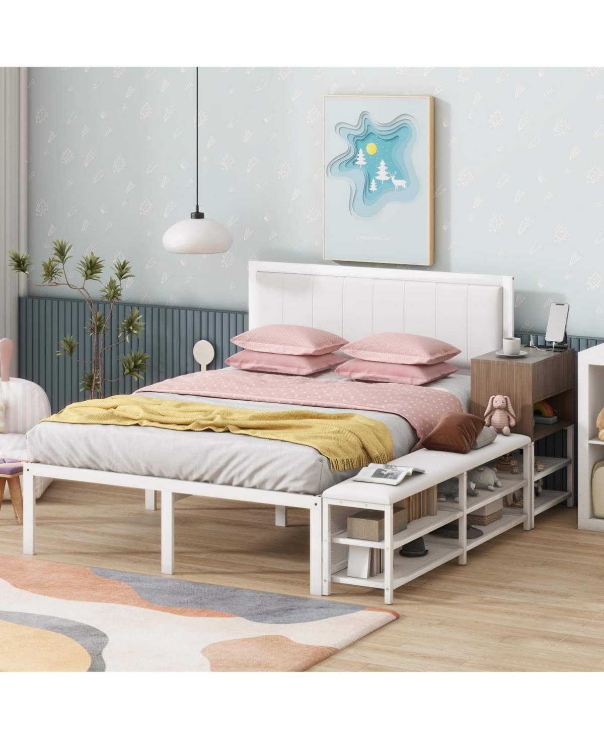 Click here for Streamdale Furniture Metal Platform Bed with Two-T... prices