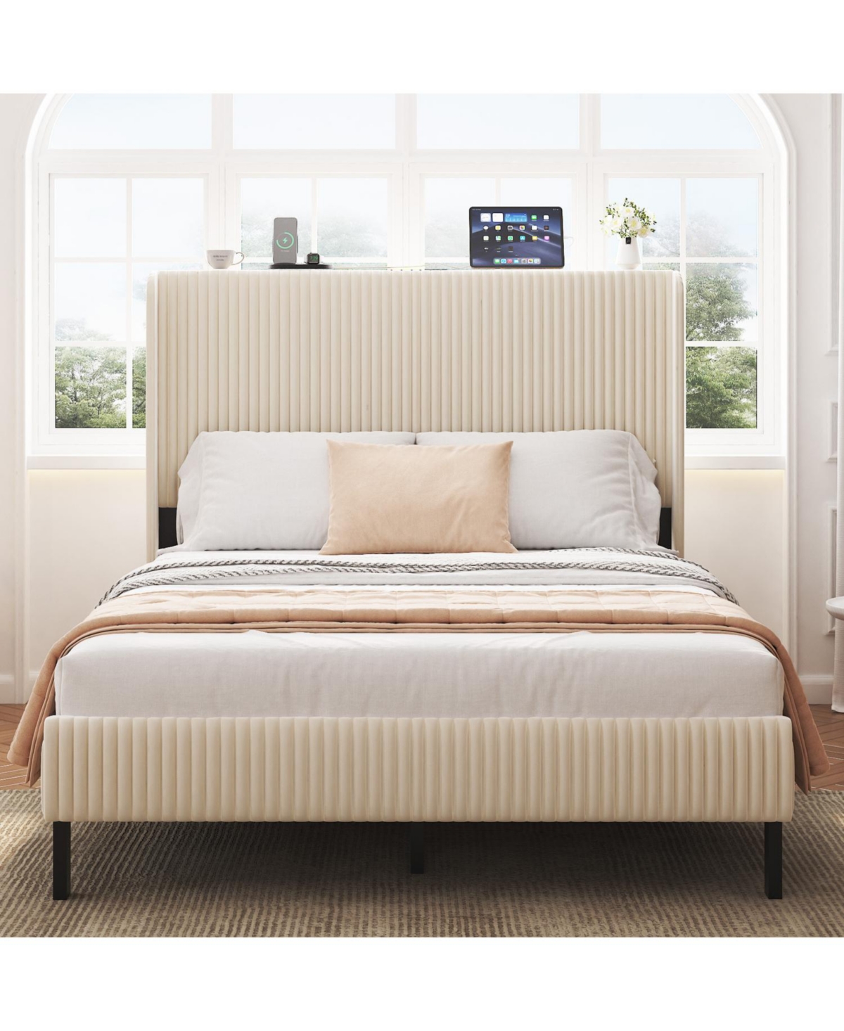 Click here for Streamdale Furniture Platform Bed with Charging St... prices