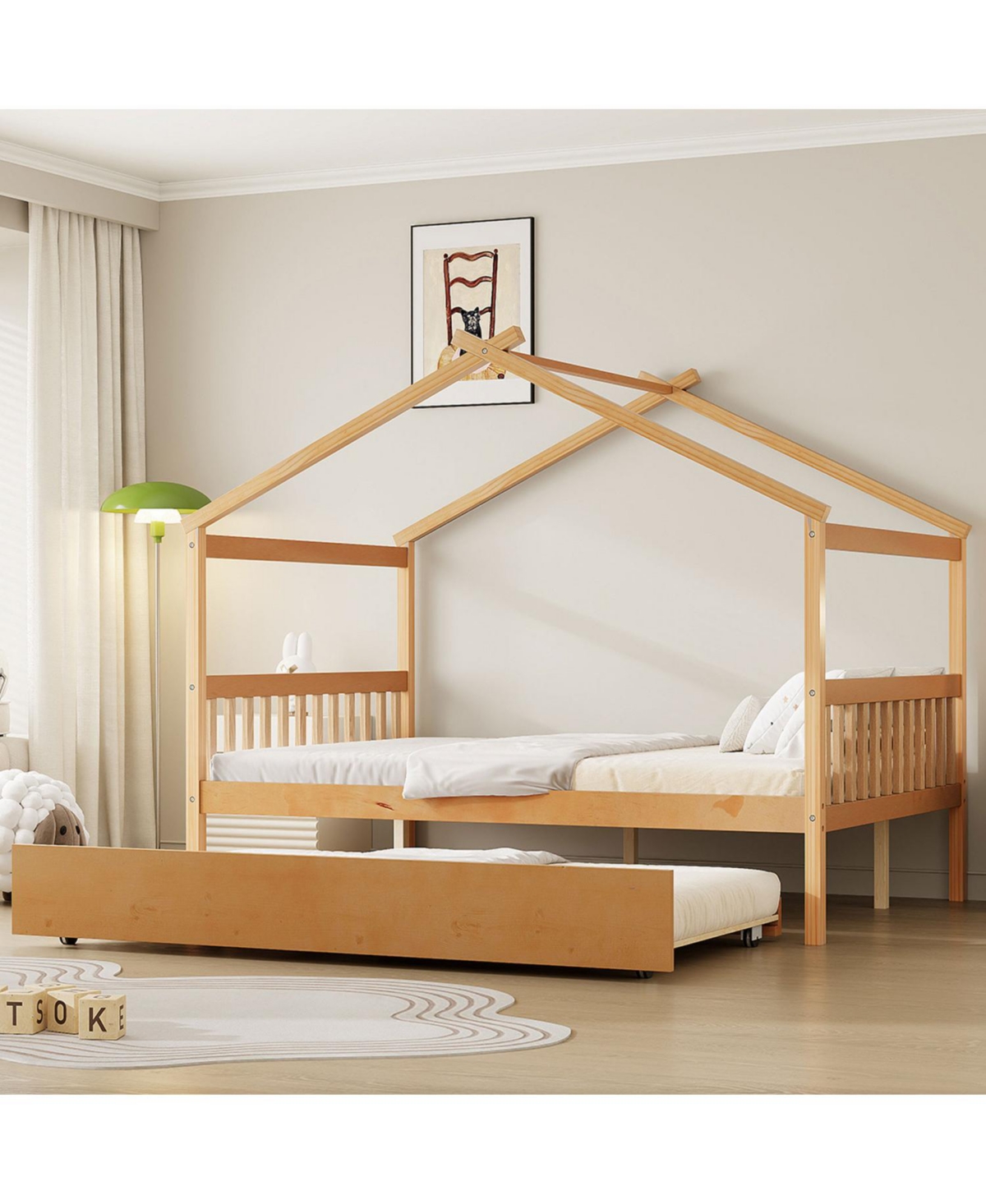 Click here for Streamdale Furniture Wooden House Bed with Twin Tr... prices