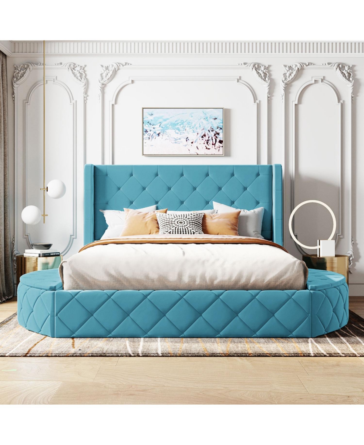 Click here for Streamdale Furniture Queen Upholstered Platform Be... prices