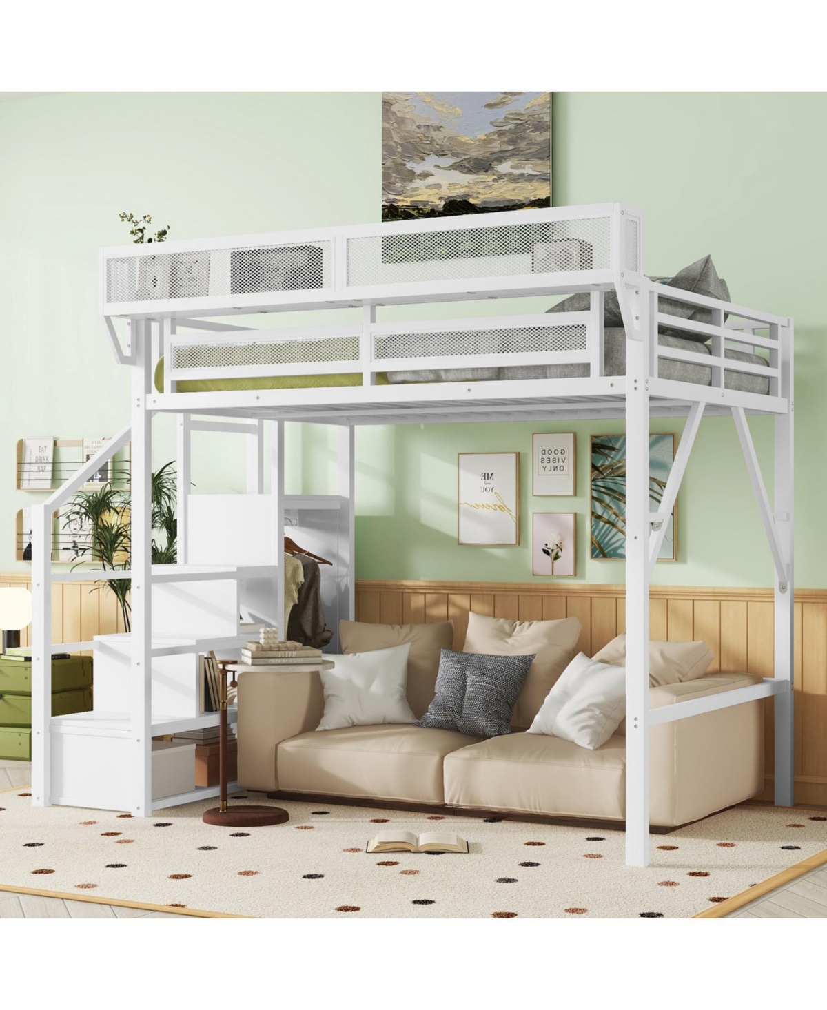 Click here for Streamdale Furniture Full Loft Bed with Stairs  St... prices