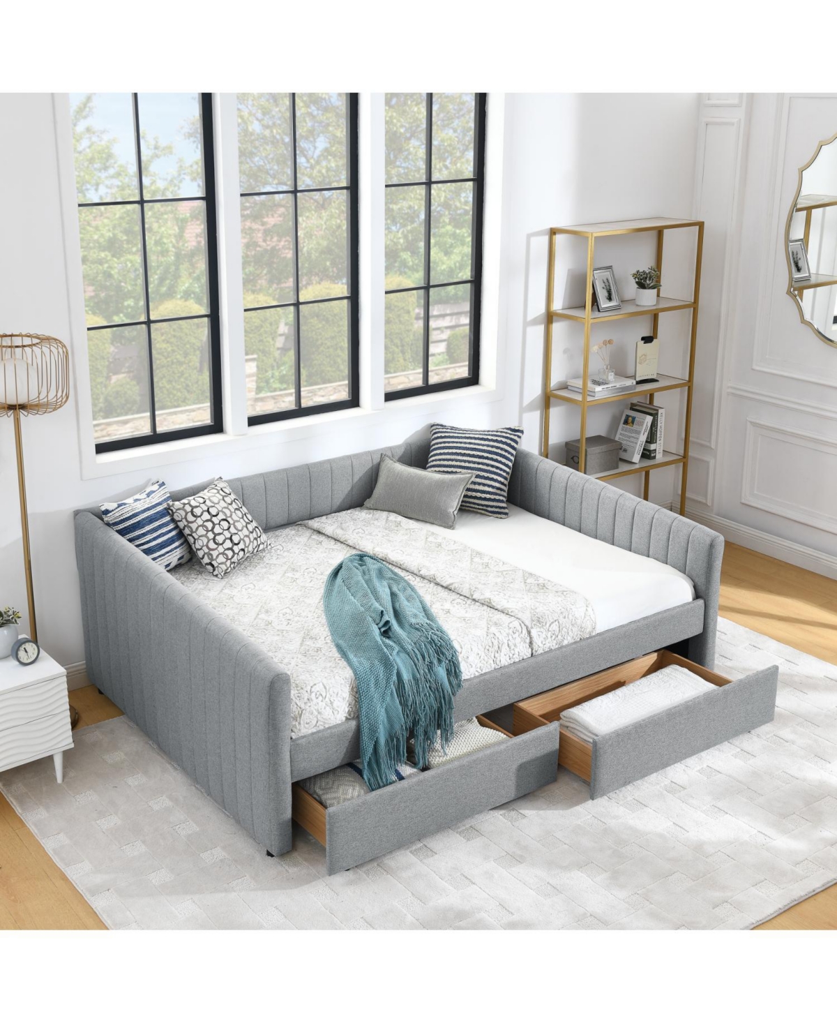 Click here for Streamdale Furniture Grey Upholstered Daybed with... prices