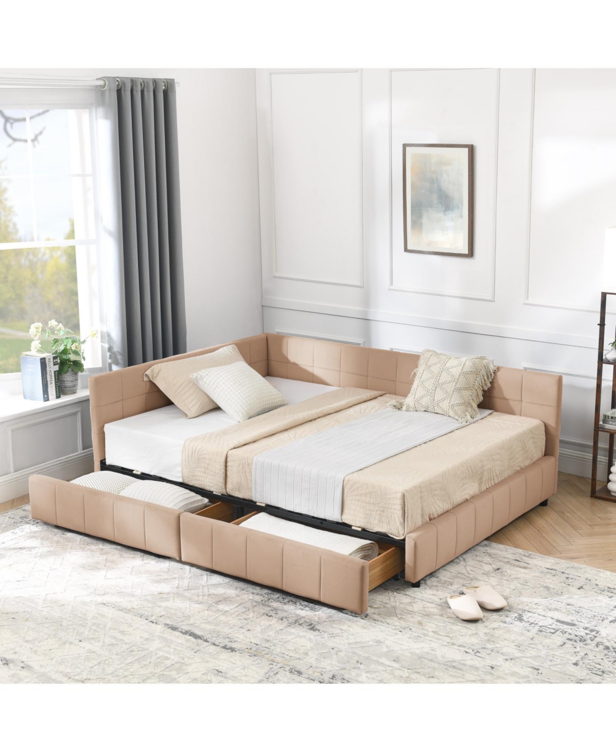 Click here for Streamdale Furniture Full Size Velvet Tufted Bed F... prices
