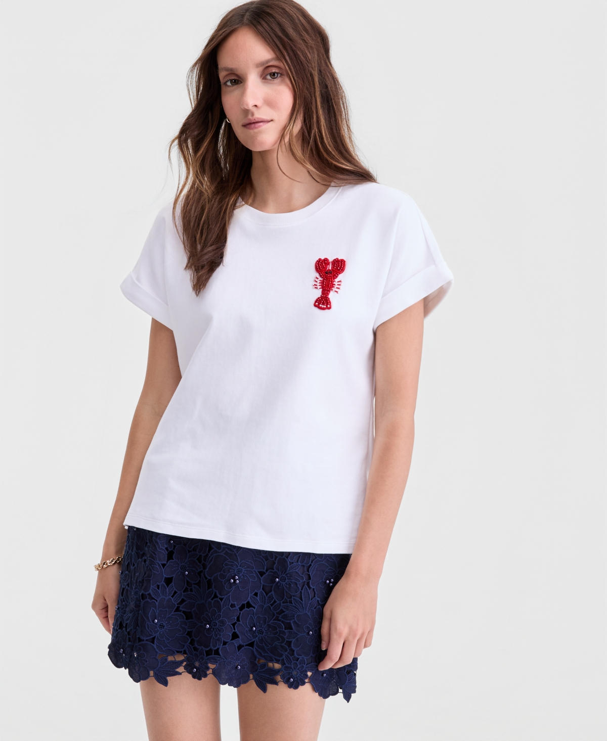 Click here for On 34th Womens Embellished Lobster Graphic T-Shirt... prices