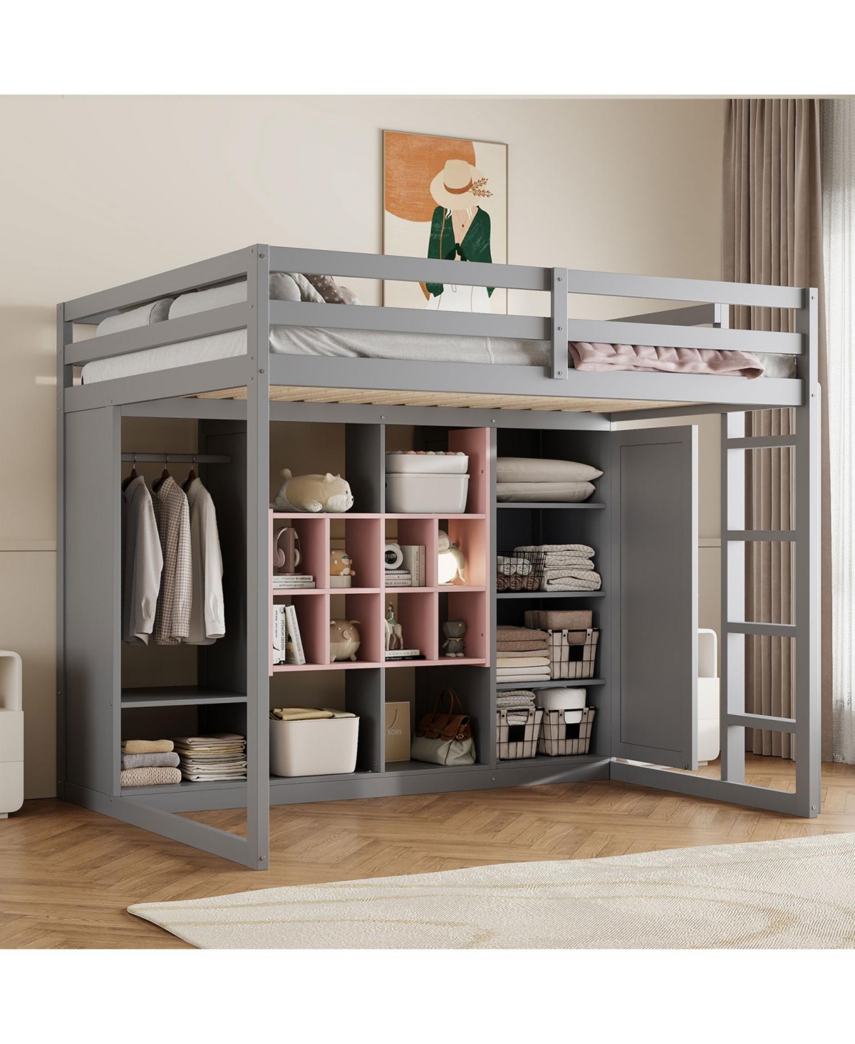 Click here for Streamdale Furniture Full Size Wood Loft Bed with... prices