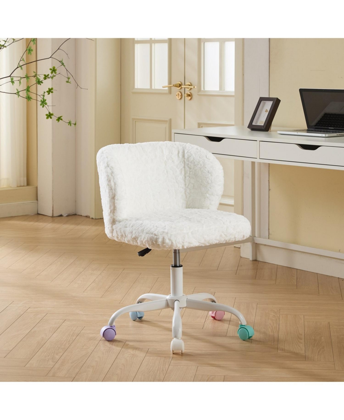 Click here for Streamdale Furniture Ivory Faux Rabbit Fur Office... prices