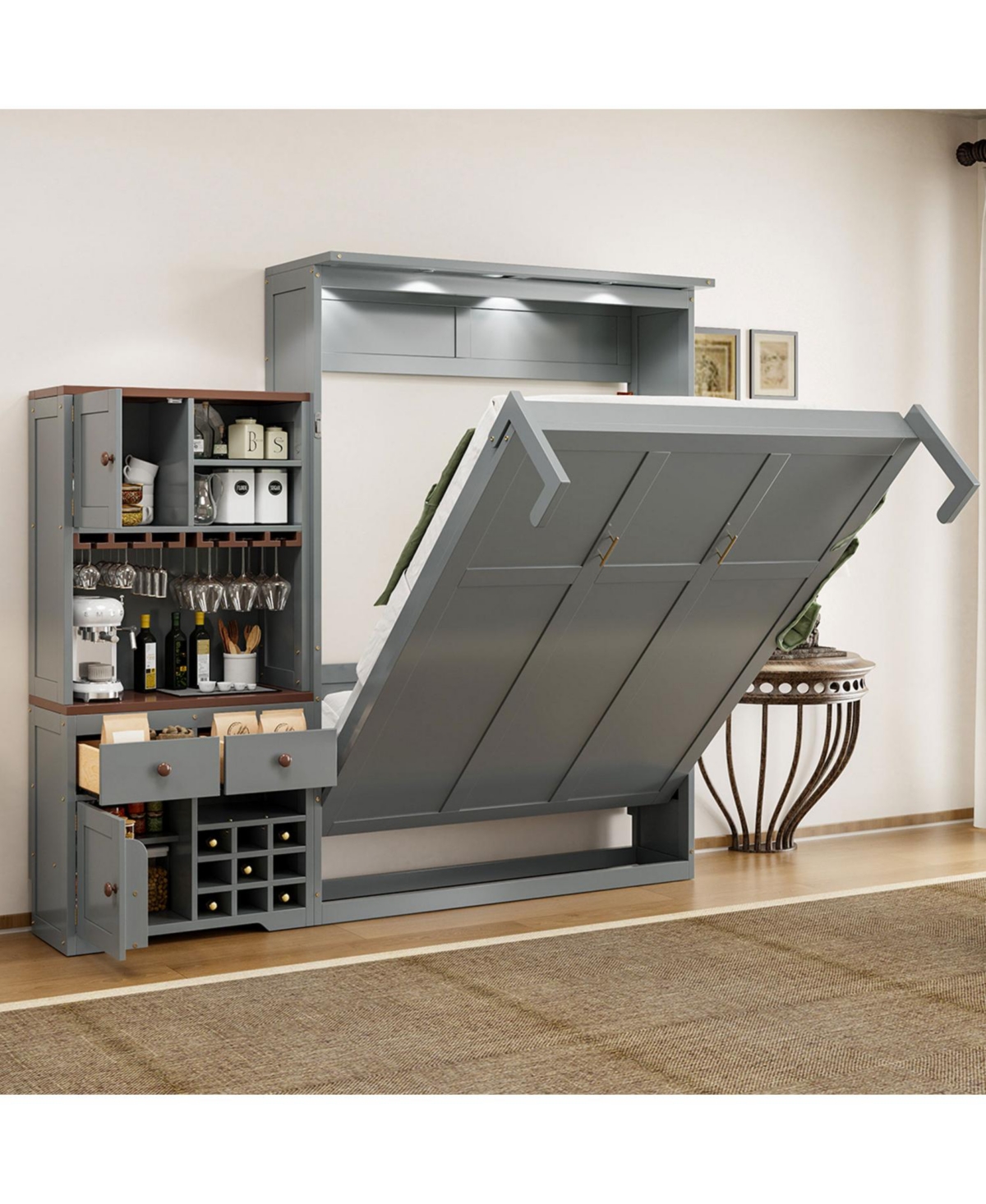 Click here for Streamdale Furniture Queen Murphy Bed with Storage... prices