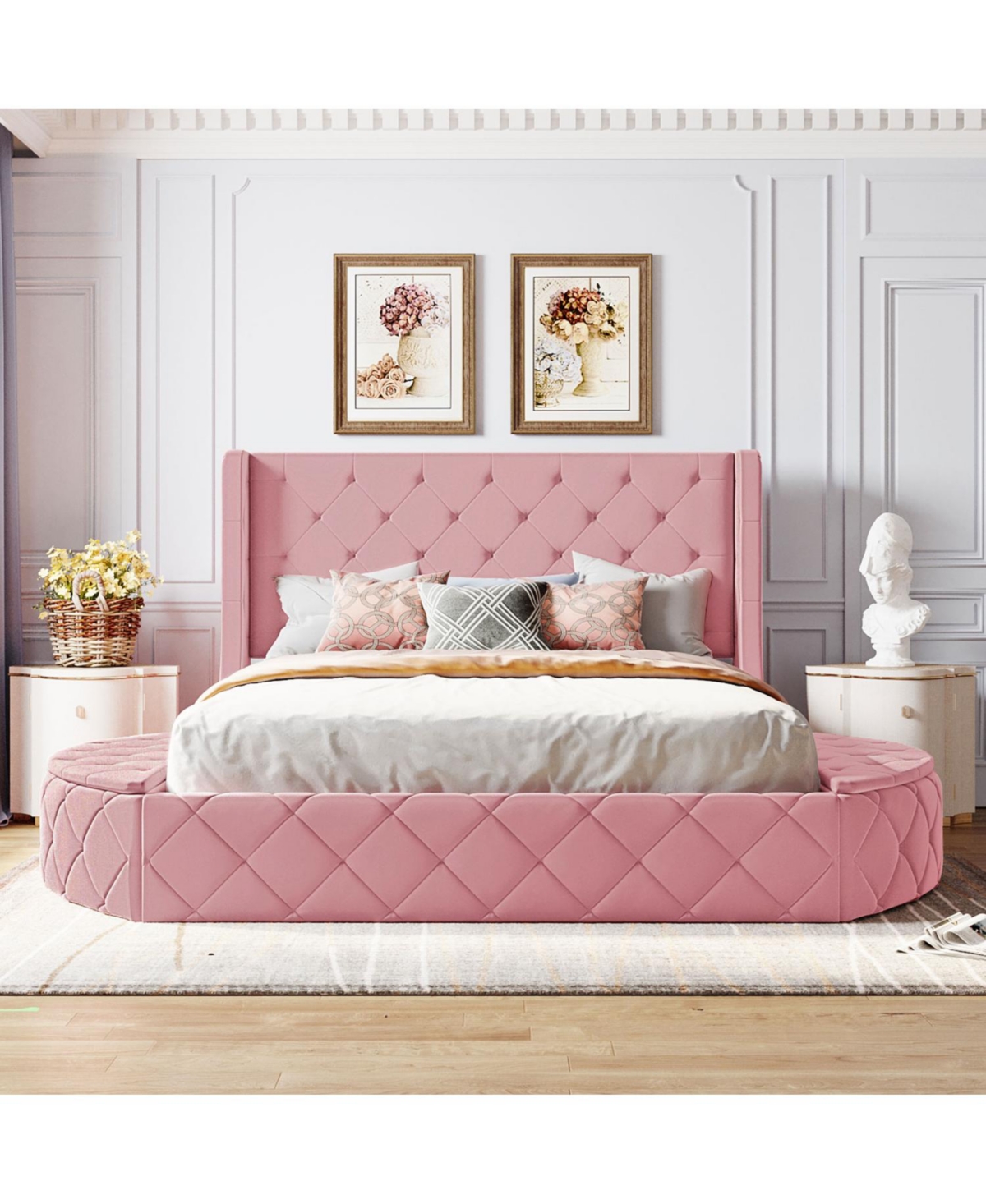 Click here for Streamdale Furniture Queen Upholstered Platform Be... prices