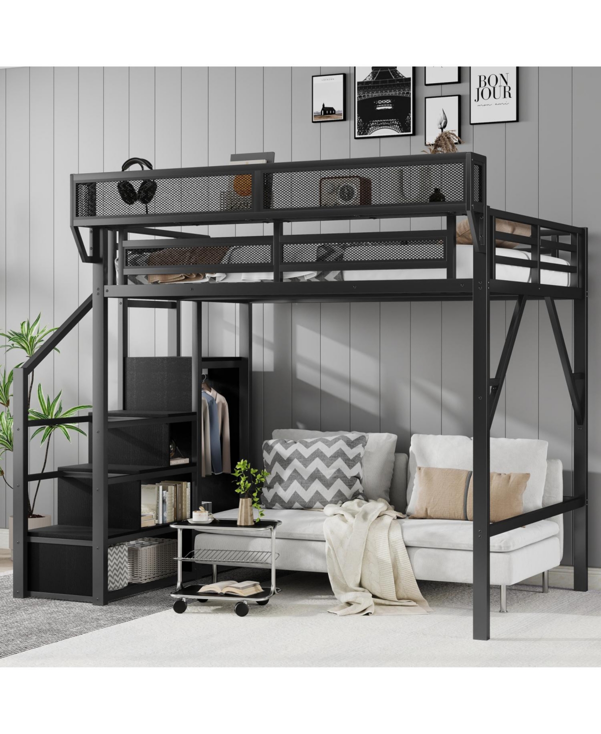 Click here for Streamdale Furniture Full Size Metal Loft Bed with... prices