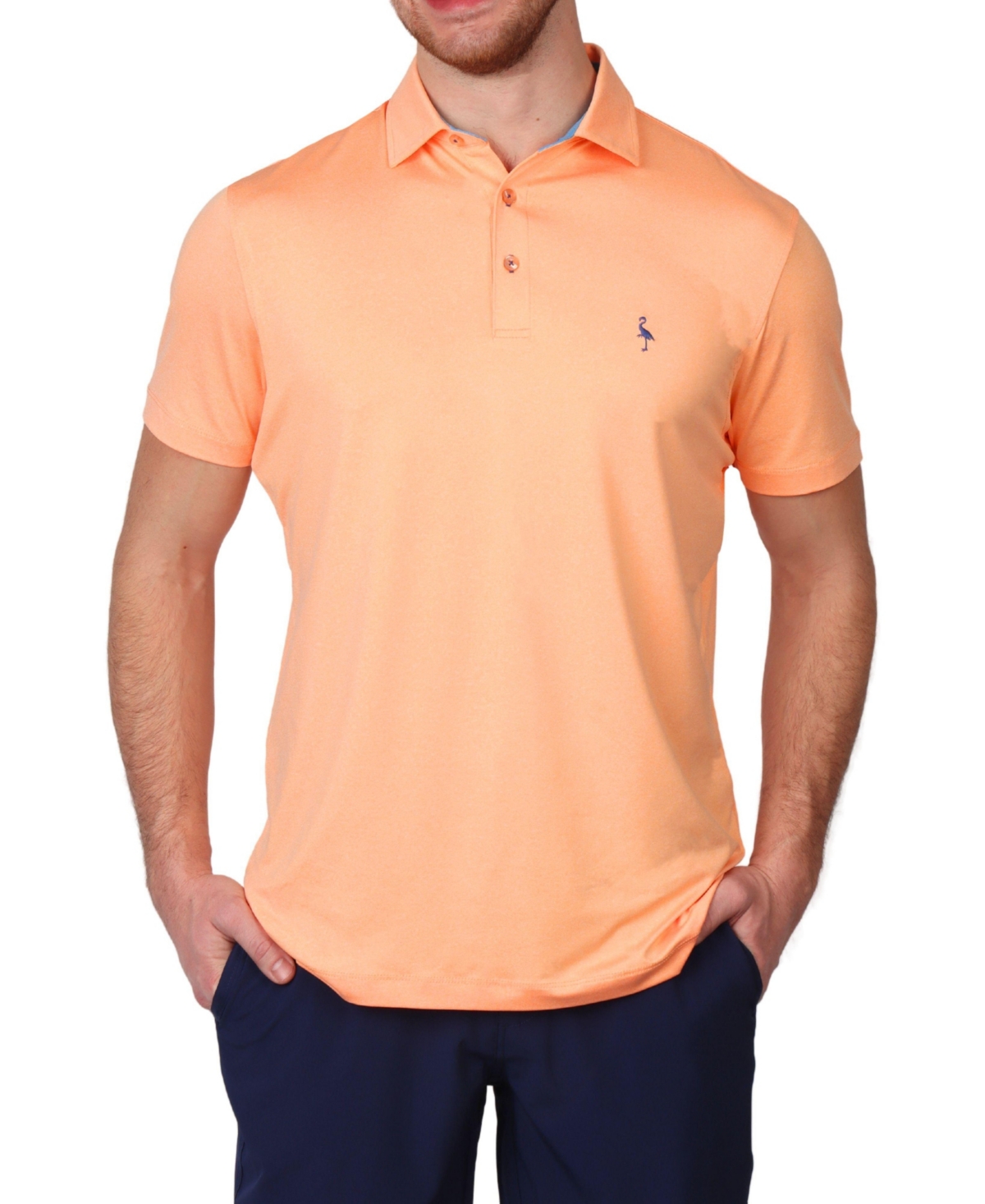 Click here for Tailorbyrd Solid Melange Performance Polo - Tanger... prices