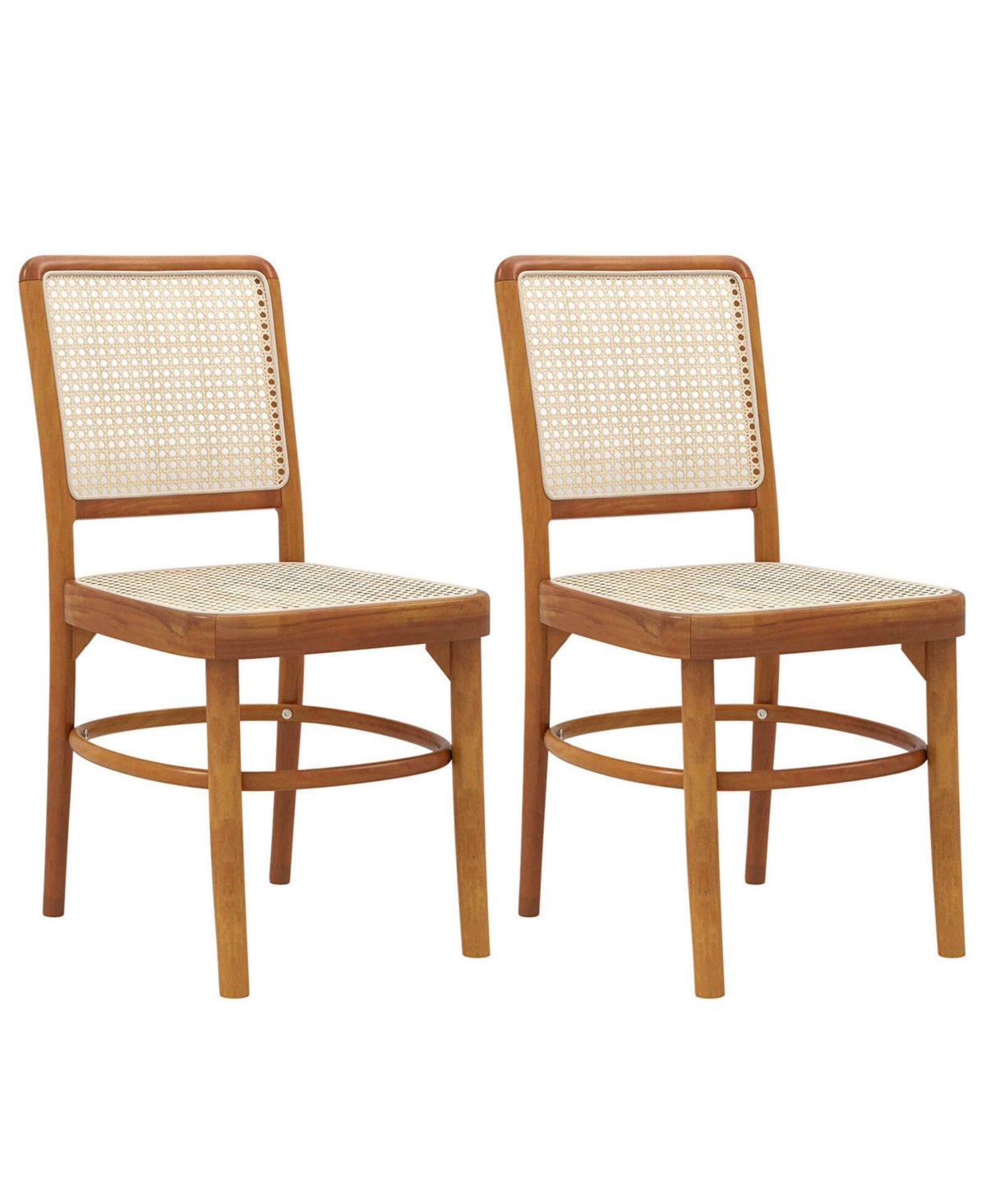 Click here for Costway Set of 2 Boho Dining Chairs with Teak Wood... prices