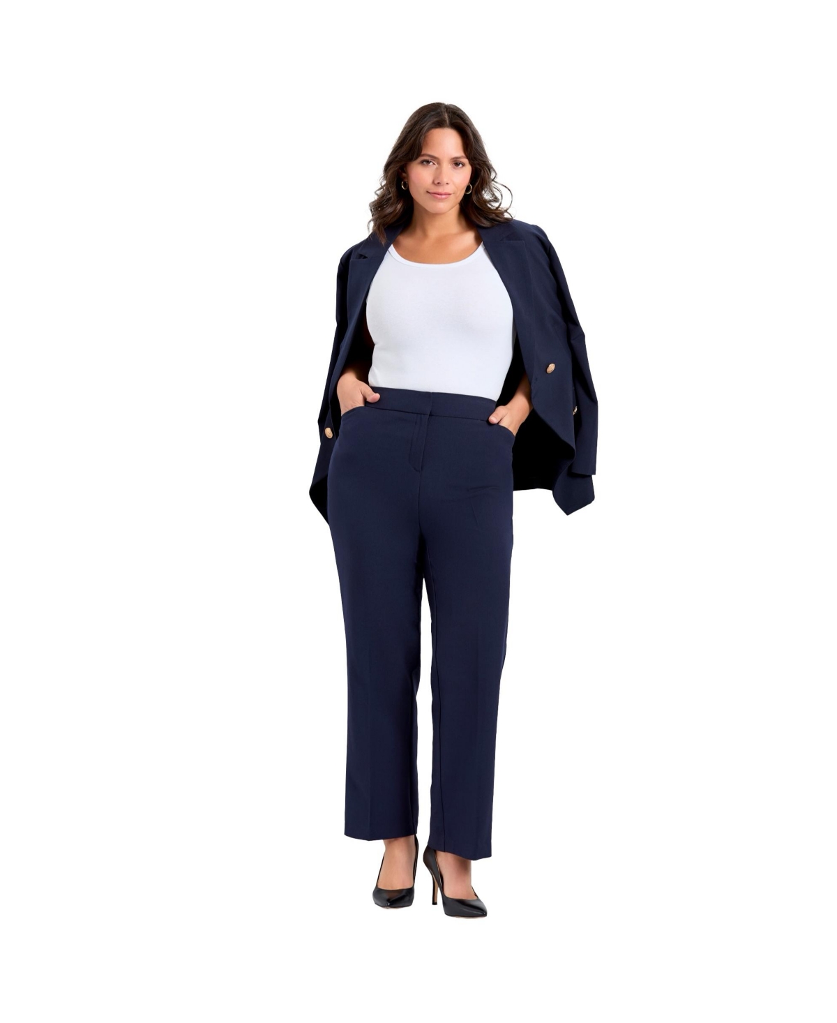 Click here for Avenue Womens Tall Cool Hand Pull On Pant - Navy prices