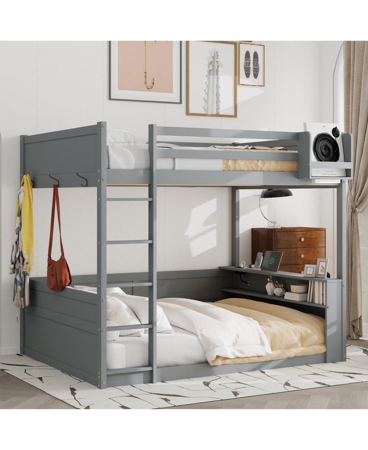 Click here for Streamdale Furniture Queen Wooden Bunk Bed w/ Shel... prices