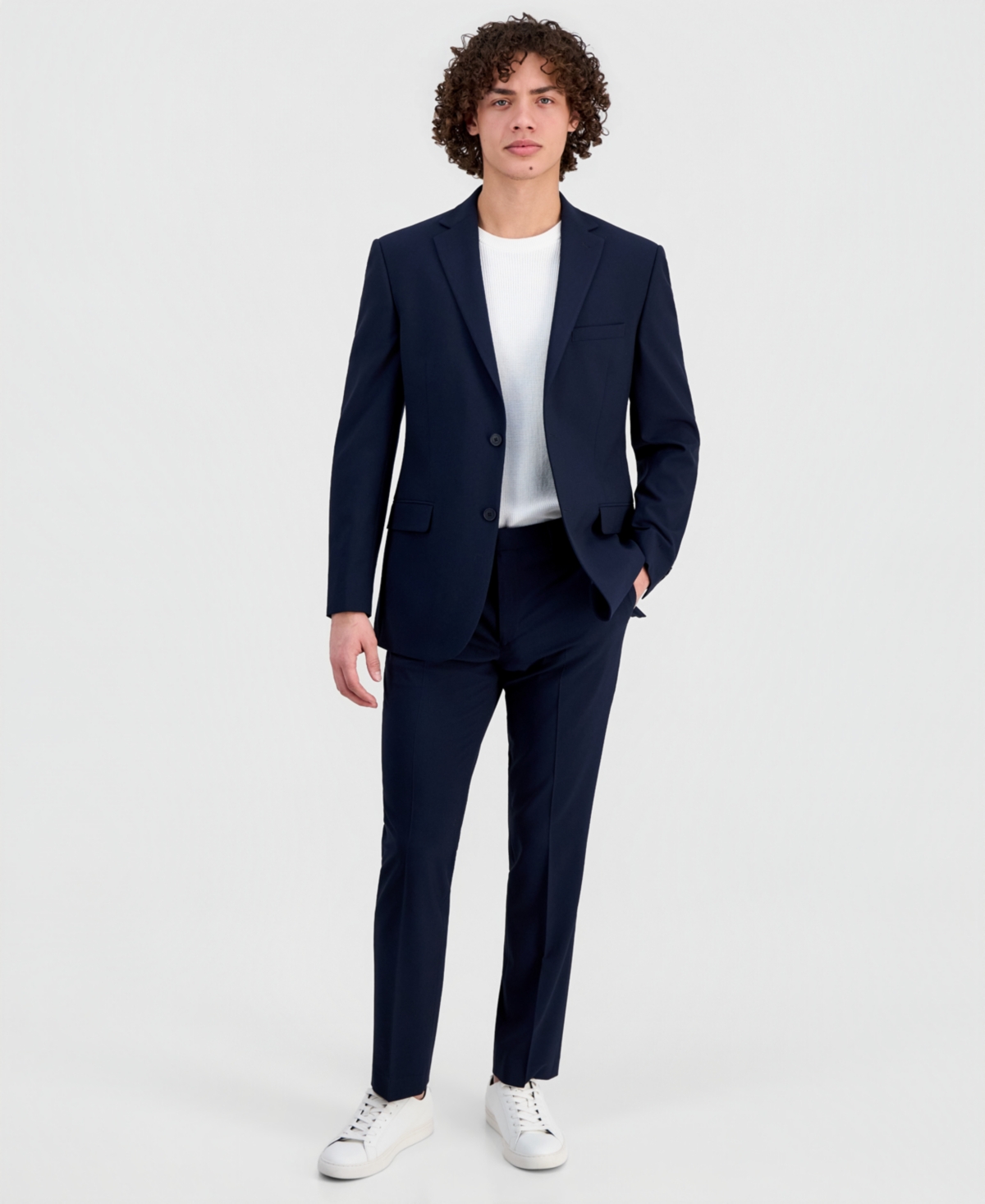Click here for Dkny Mens Modern-Fit Nested Suit - Dark Navy prices