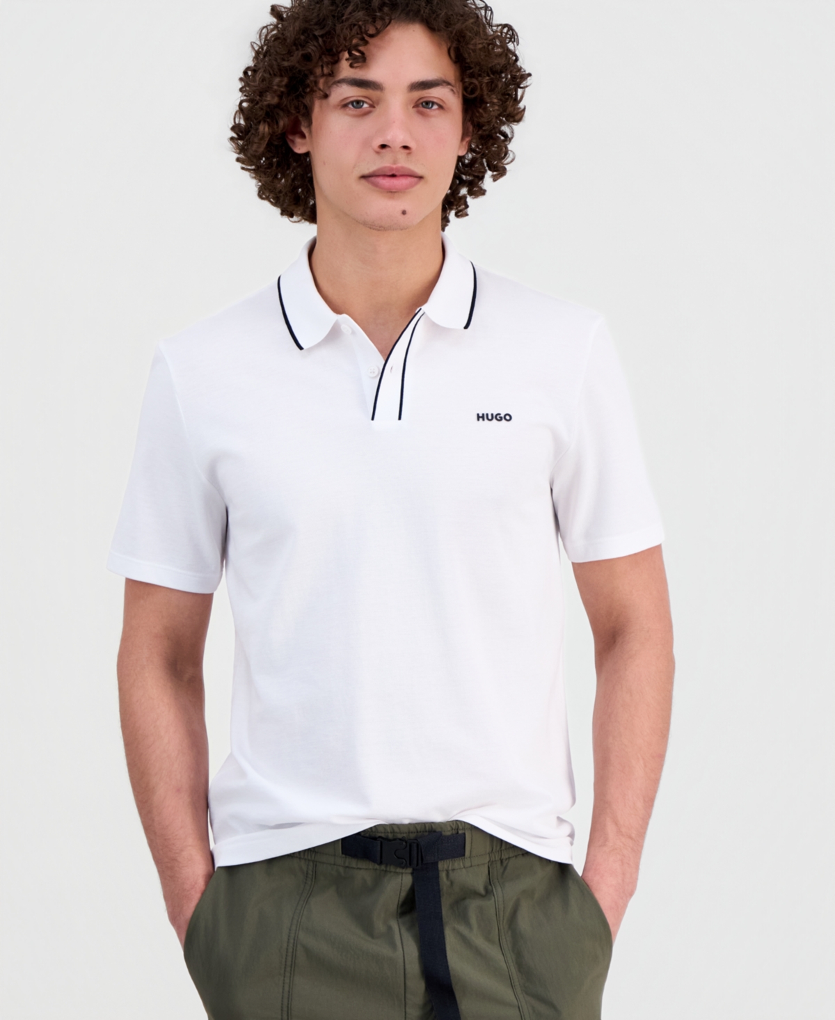 Click here for Hugo by Hugo Boss Mens Dalombi Button-Placket Polo... prices