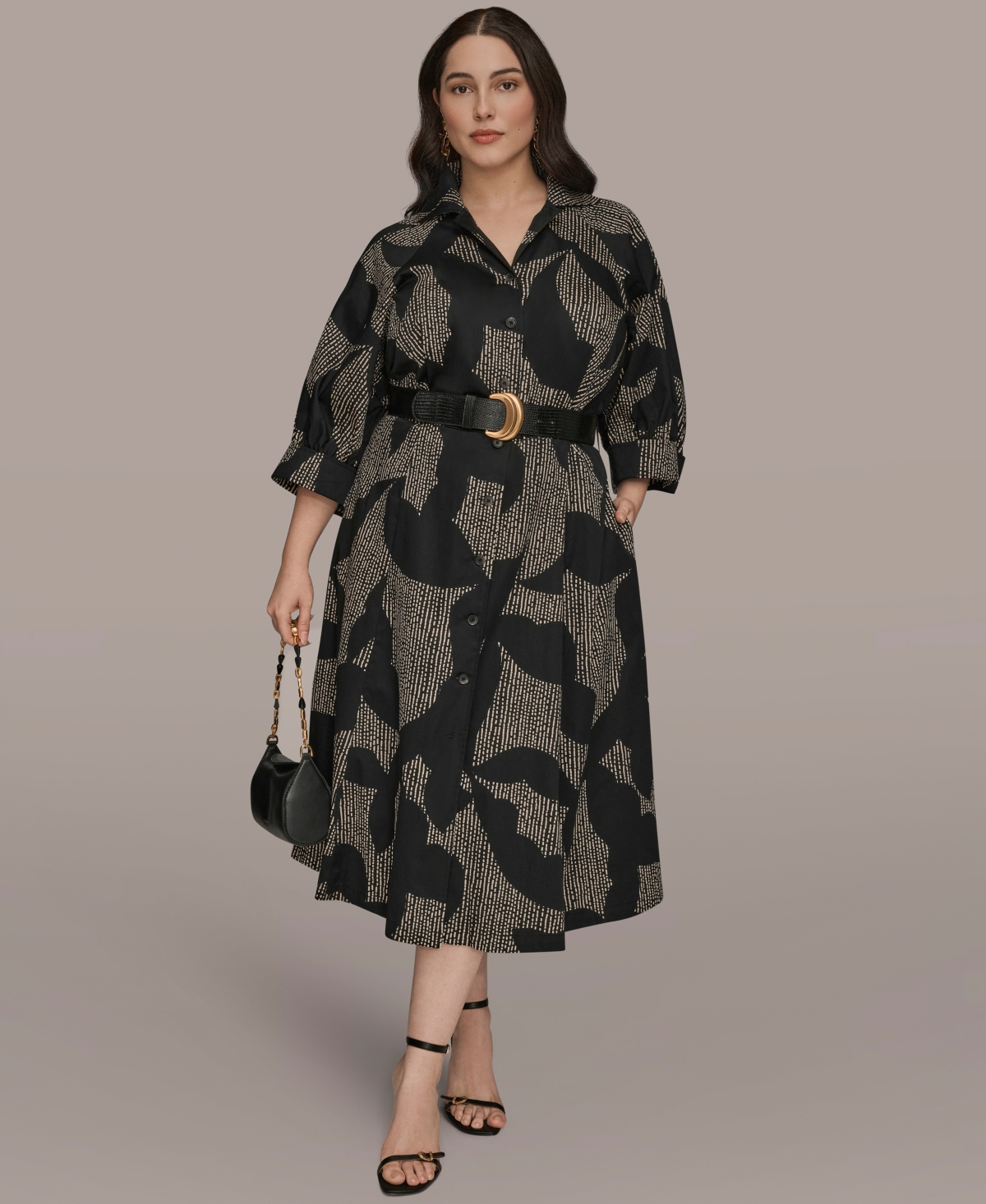 Click here for Donna Karan New York Plus Size Belted Shirt Dress... prices