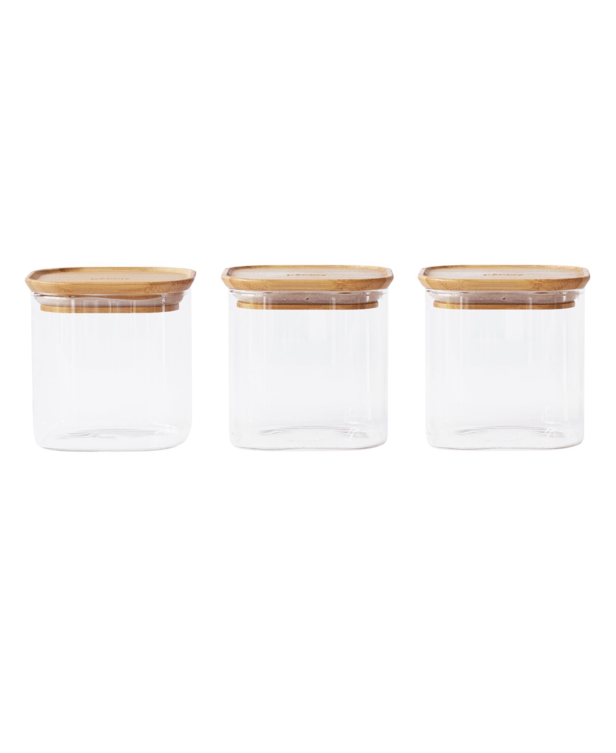 Click here for Pebbly Square Glass Canisters With Bamboo Lid  Set... prices