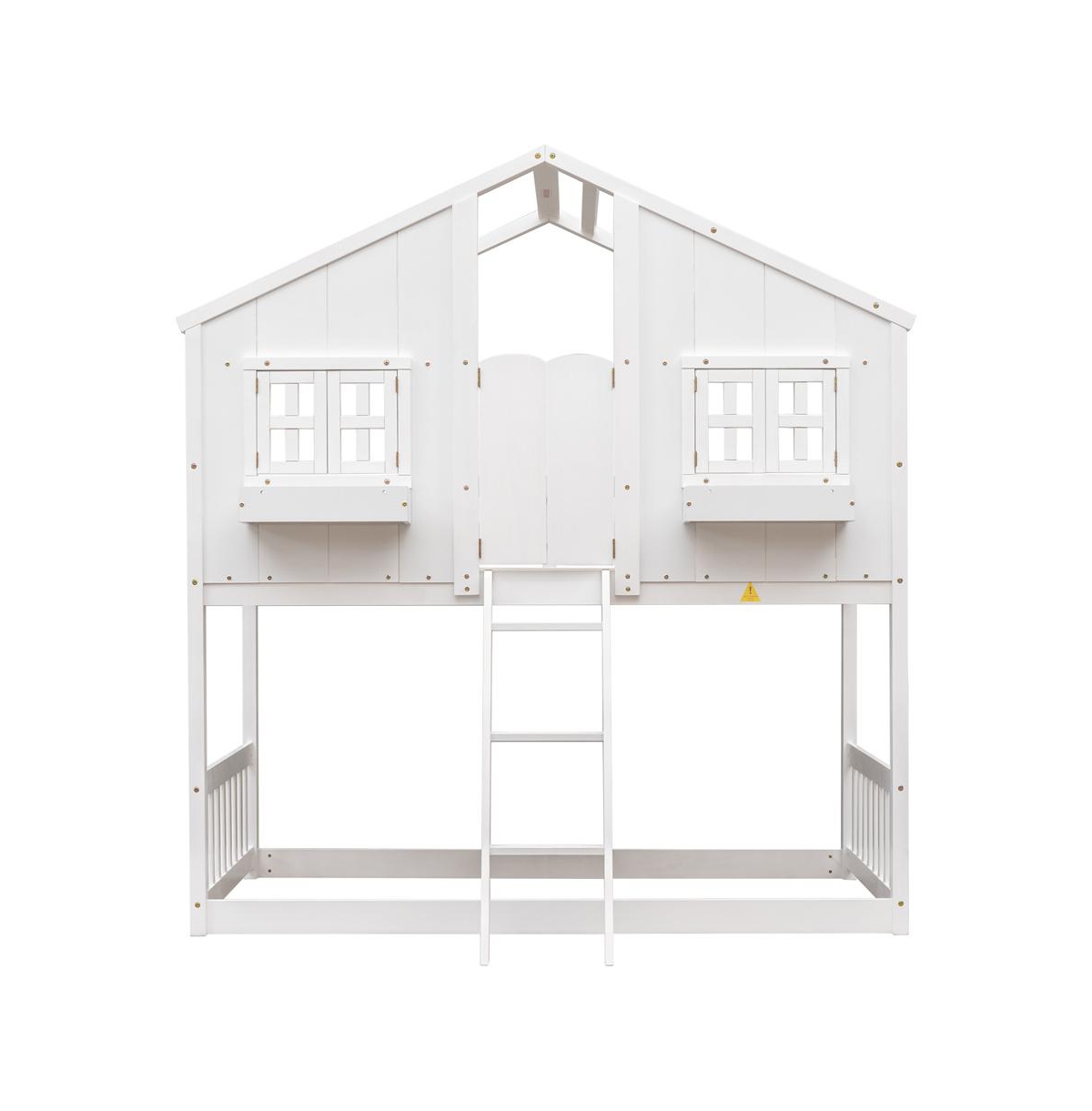 Click here for Cesicia Twin over Twin House Bunk Bed with Roof Wi... prices