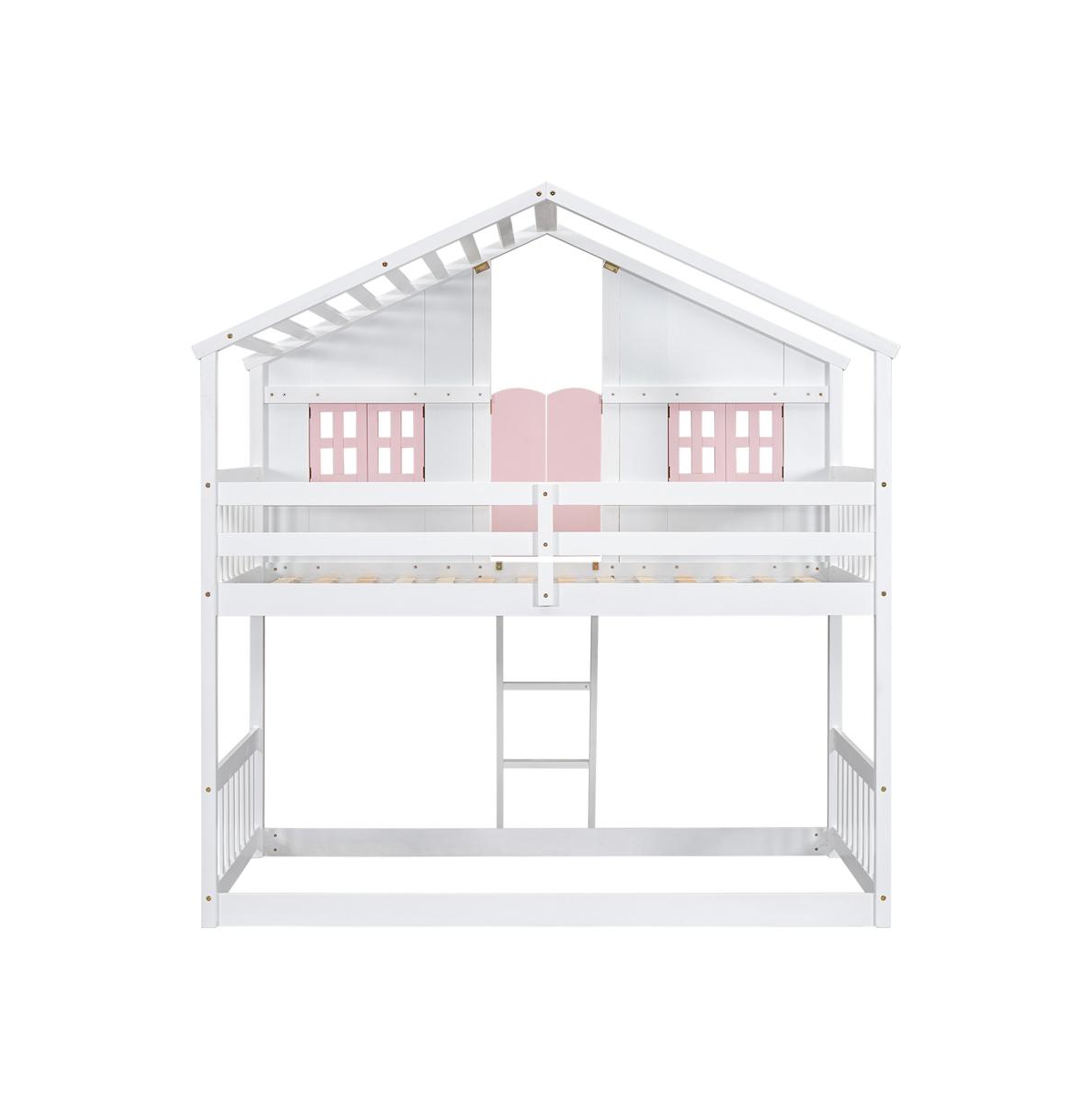 Click here for Cesicia Twin over Twin House Bunk Bed with Roof Wi... prices