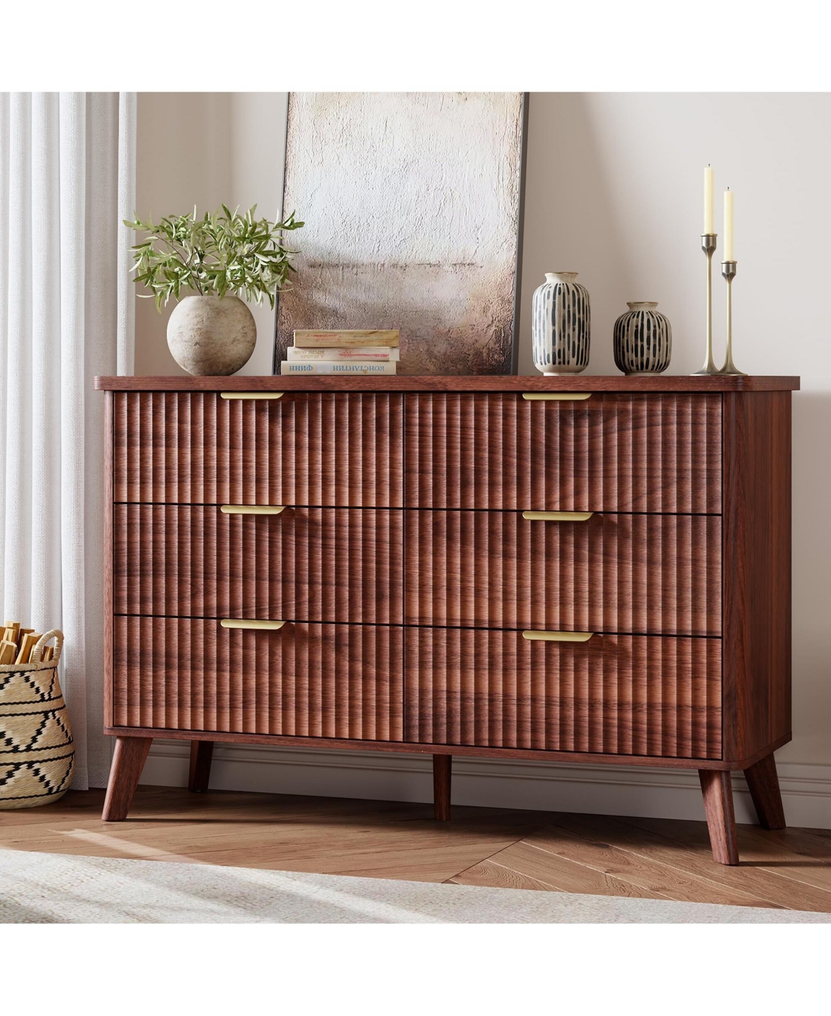 Click here for gaomon Fluted Dresser for Bedroom with 6 Deep Draw... prices
