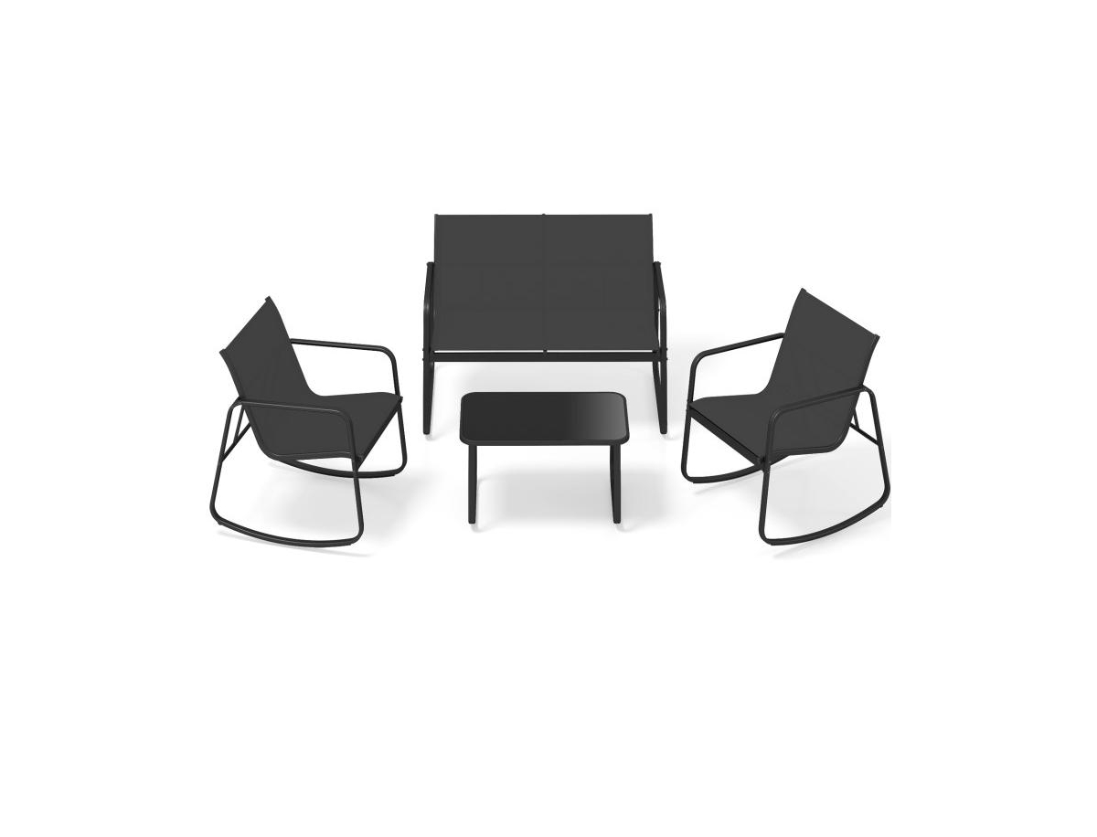 Click here for Slickblue 4 Pcs Patio Furniture Set Outdoor Rocker... prices